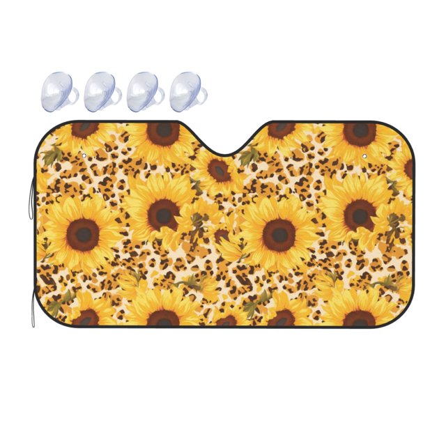 Bingfone Abstract Leopard Print Sunflower Car Windshield Sunshade,Sun ...