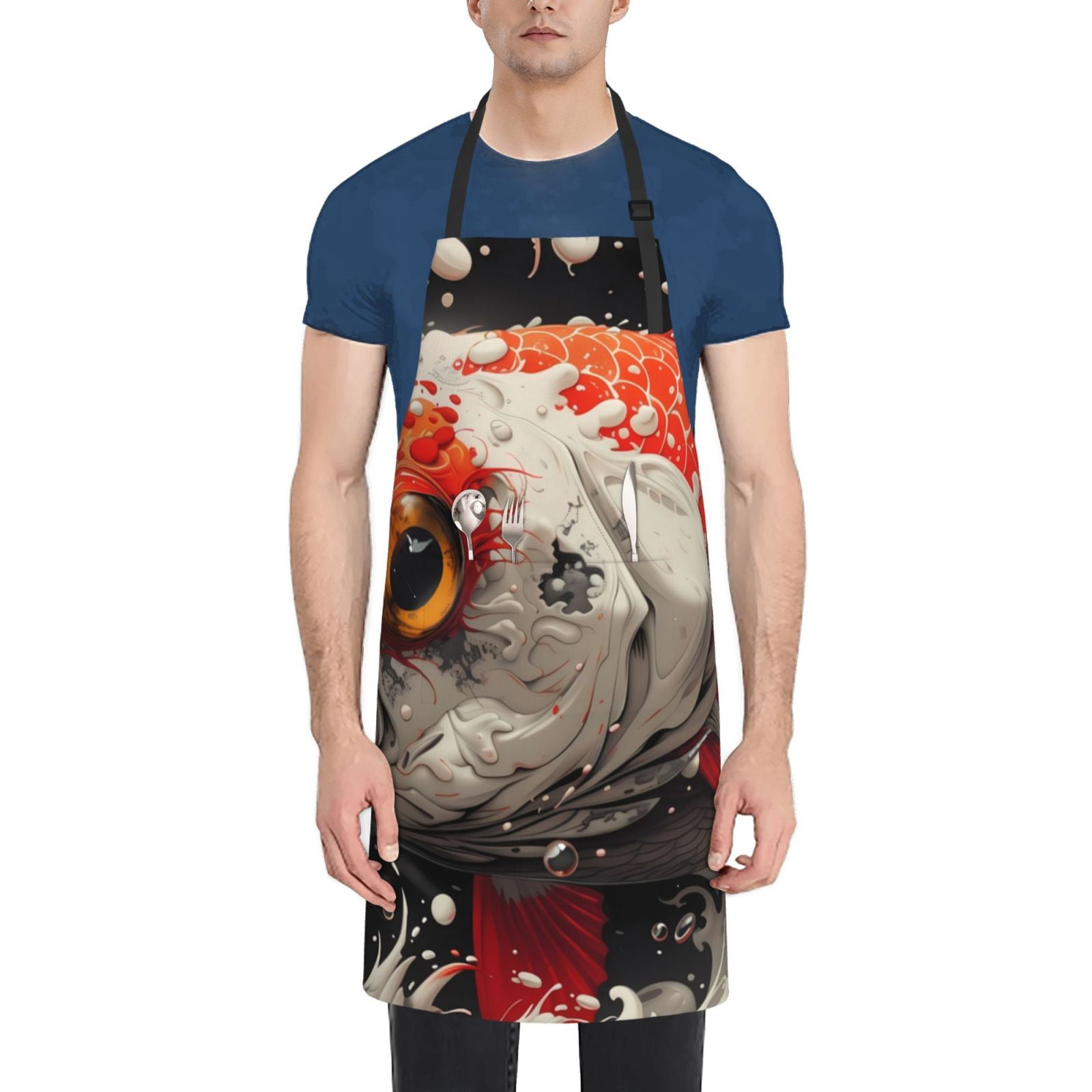 Bingfone Abstract Red Koi Fish Art Apron Gifts For Men, Women ...