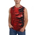 Bingfone Abstract Red Textured Canvas Pattern Men's Tank Tops Workout ...