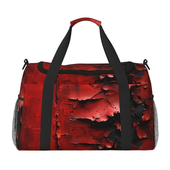 Bingfone Abstract Red Textured Canvas Print Travel Duffel Tote Bag ...