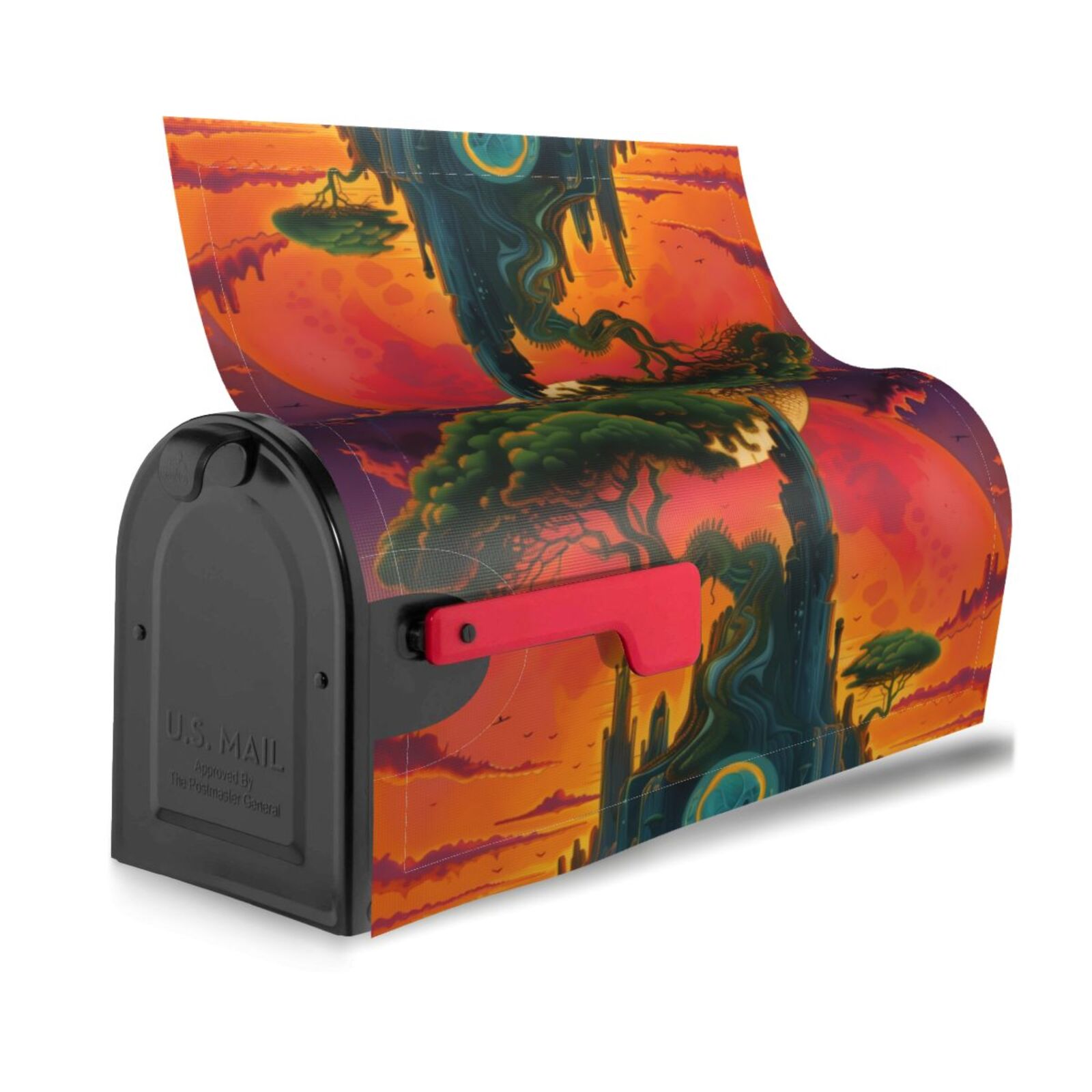 Bingfone Abstract Tree Castle Magnetic Mailbox Cover Standard Size for ...