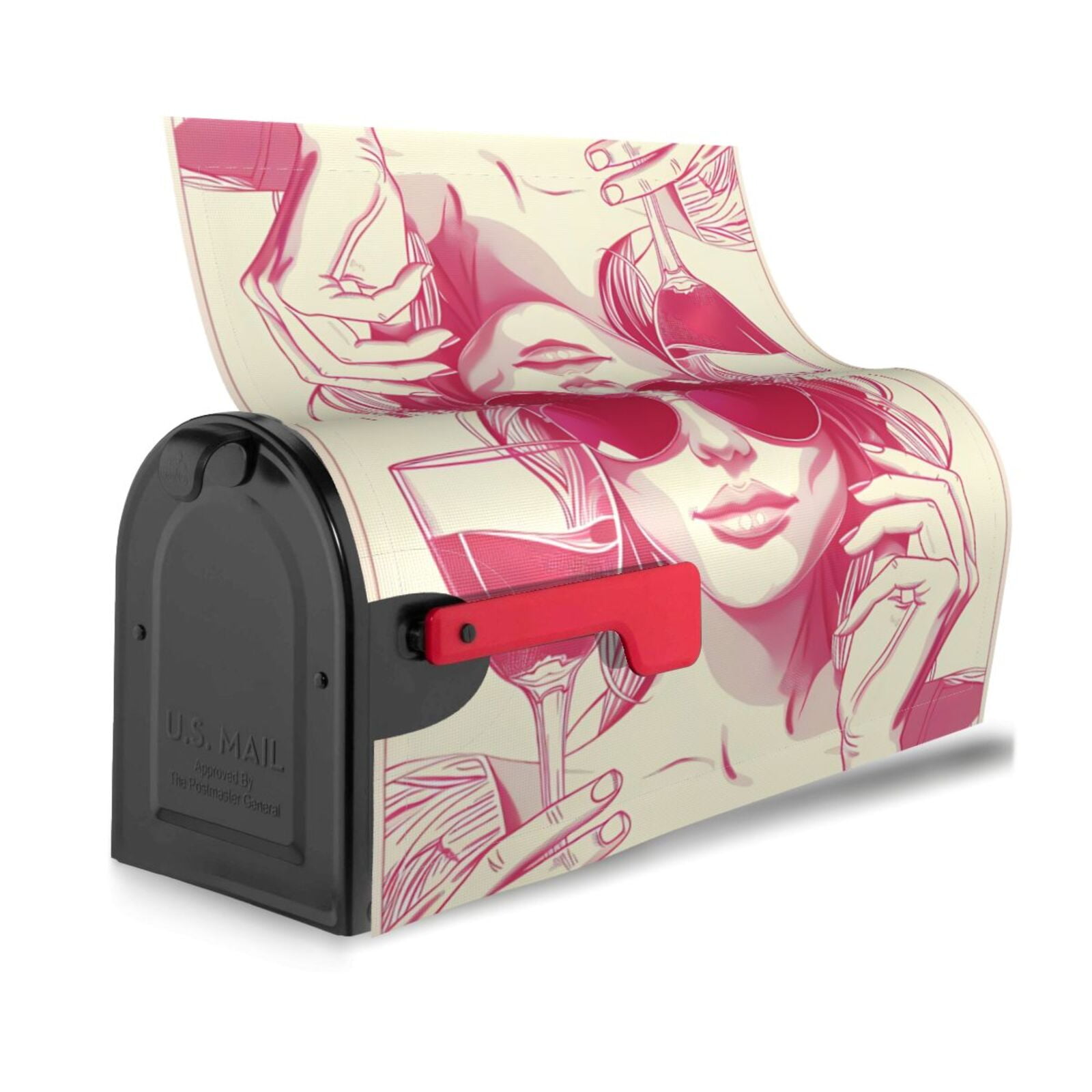 Bingfone Ace Of Diamonds Lady Magnetic Mailbox Cover Standard Size for ...