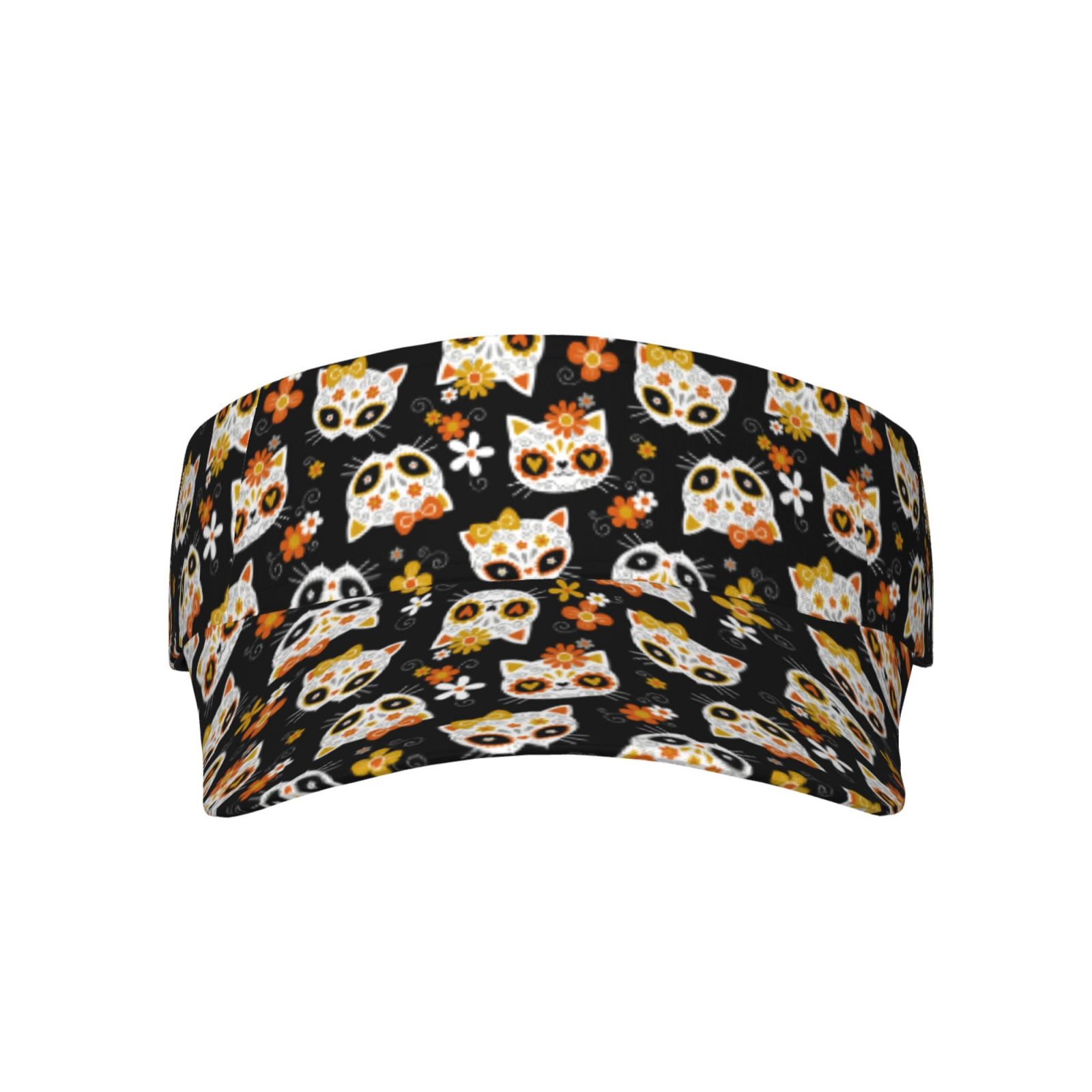 Bingfone Adjustable Empty Top Sun Visor For Women And Men-Cat Skulls ...