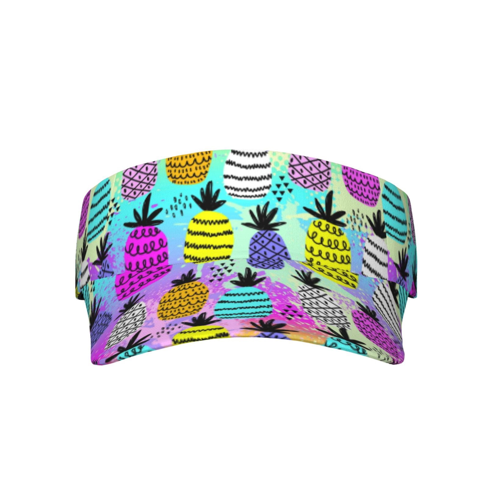Bingfone Adjustable Empty Top Sun Visor For Women And Men-Graffiti Pineapples - Walmart.com