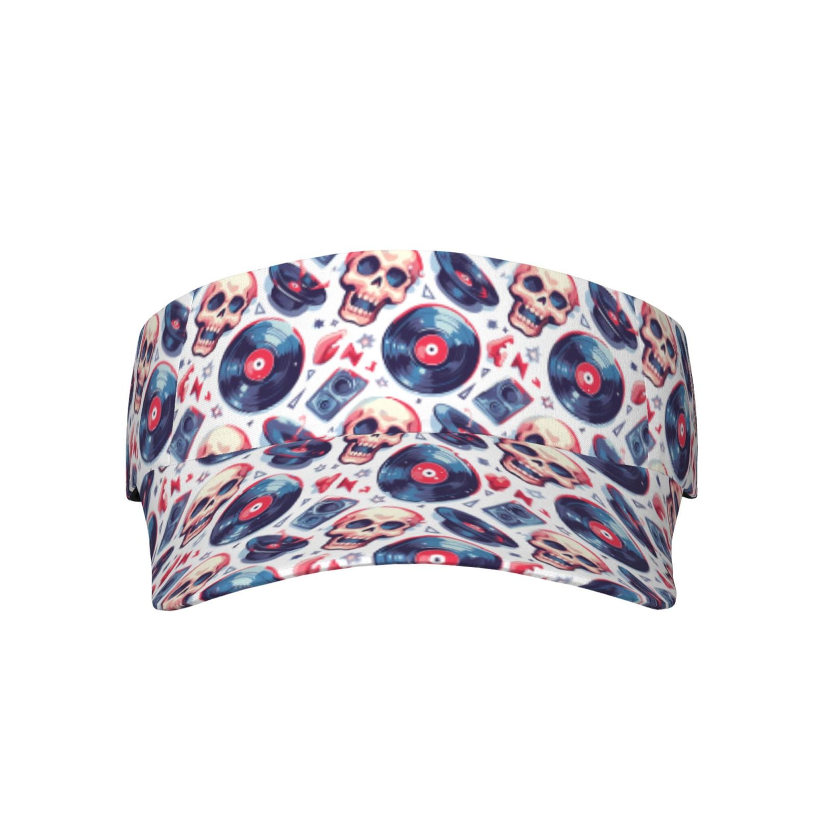Bingfone Adjustable Empty Top Sun Visor for Women and Men-record rock ...