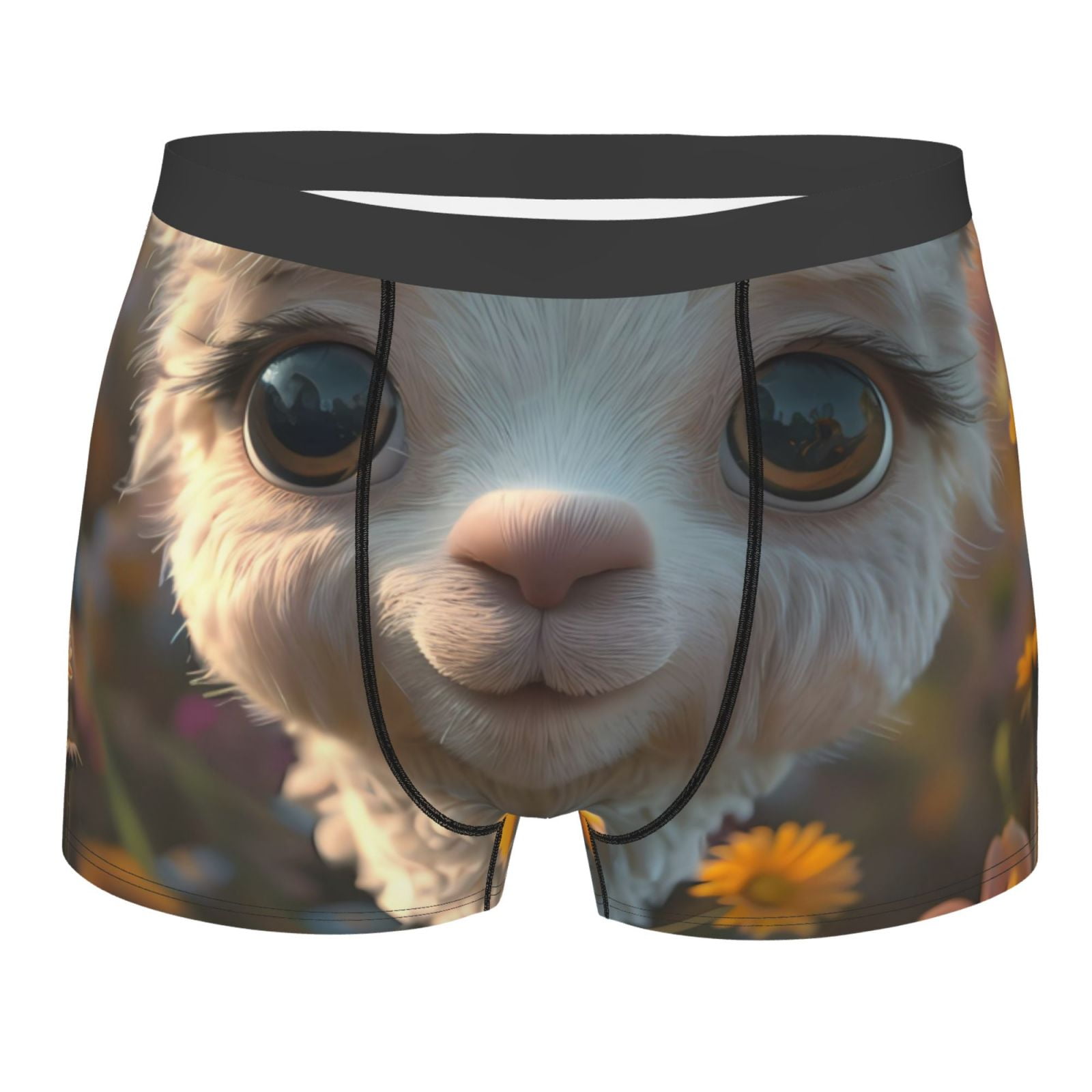 Bingfone Adorable Llama In Flowers Men's Underwear - Casual Stretch ...