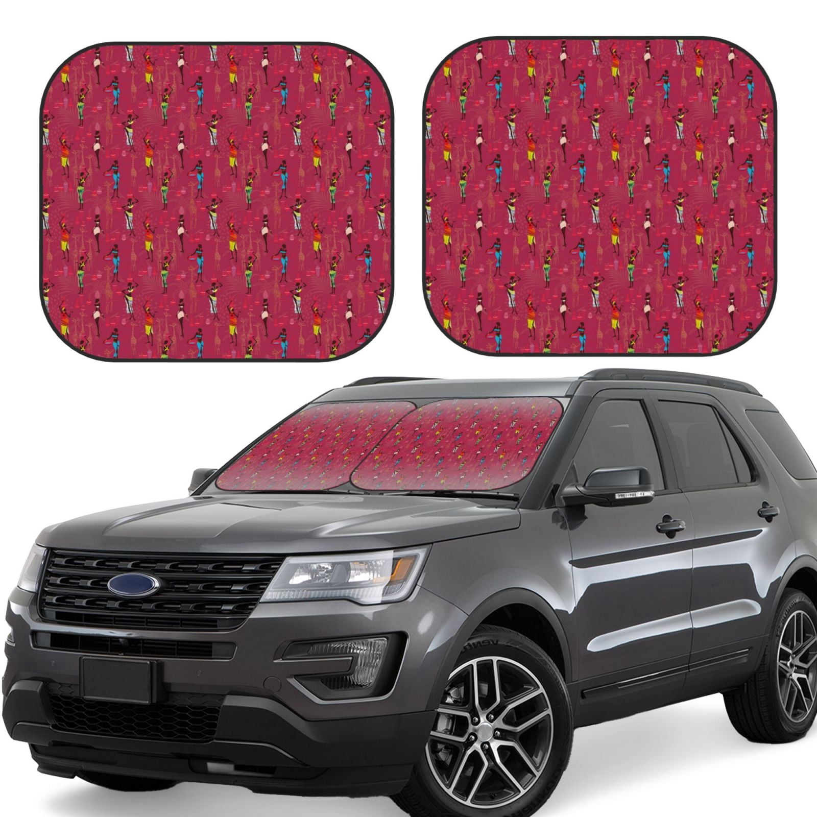 Bingfone African Women Bearing Clay Pots Windshield Sun Shade 2-Piece ...