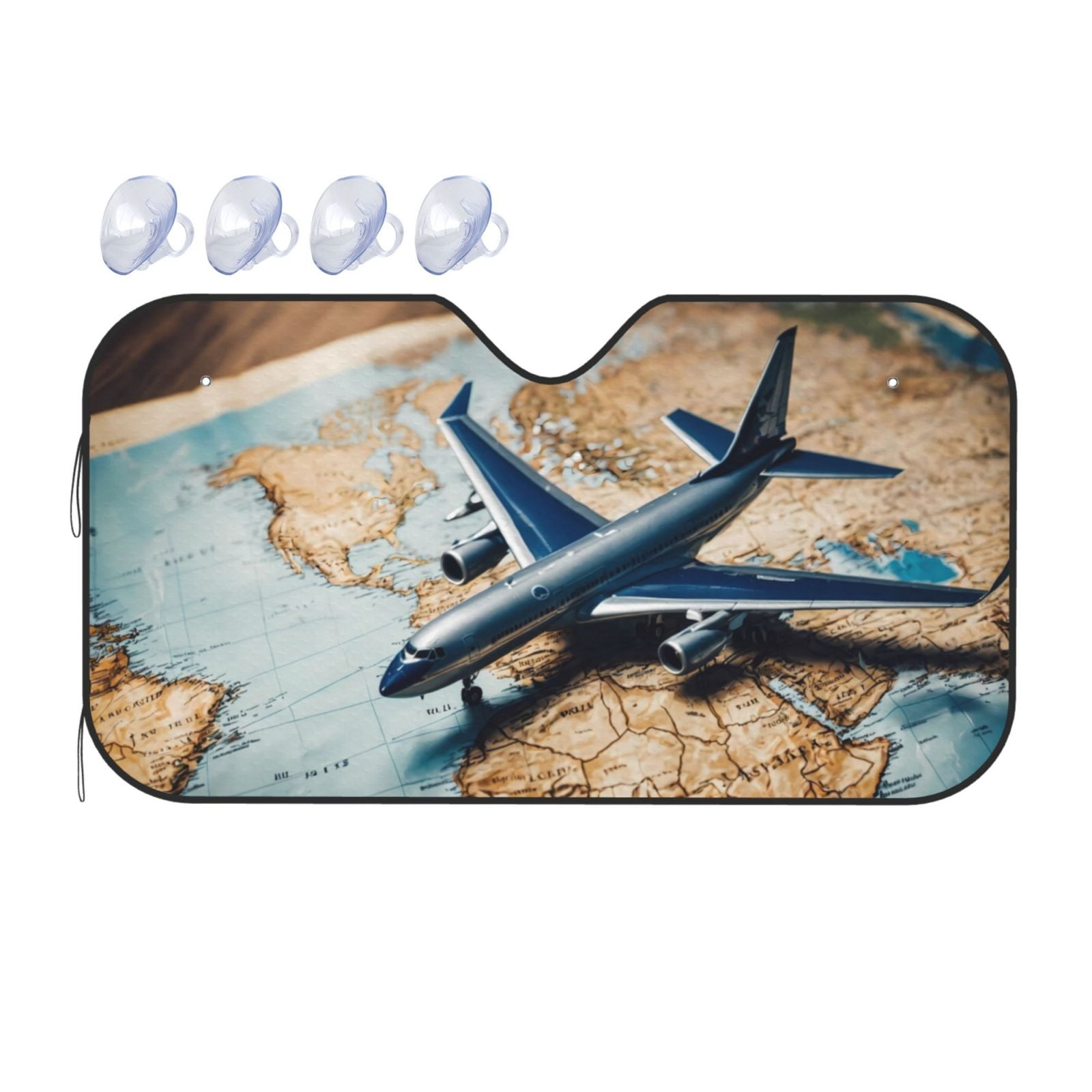 Bingfone Airplane World Map Adventure Car Windshield Sunshade,Sun ...