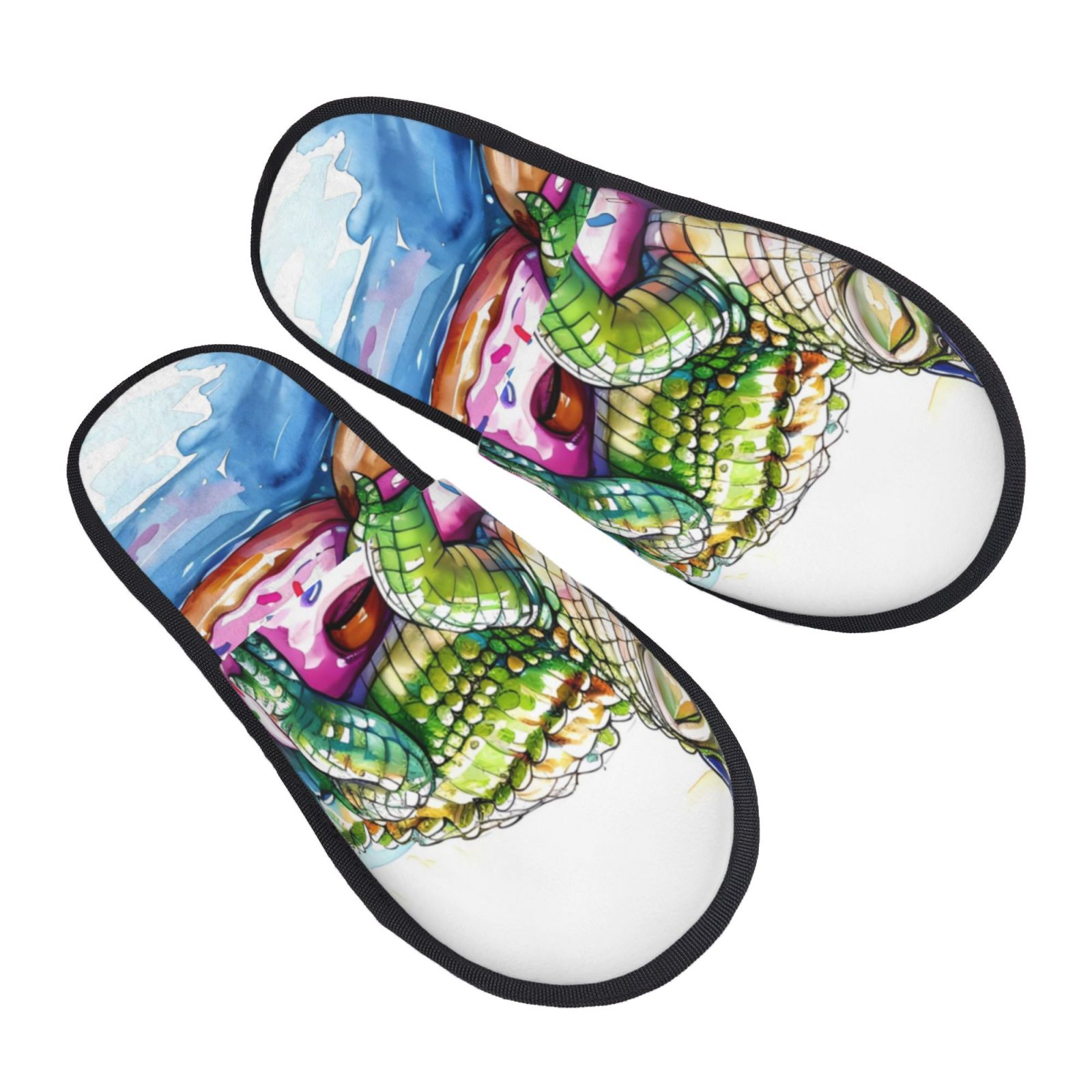 Bingfone Alligator Donut Pool Float House Slippers for Women Men with ...