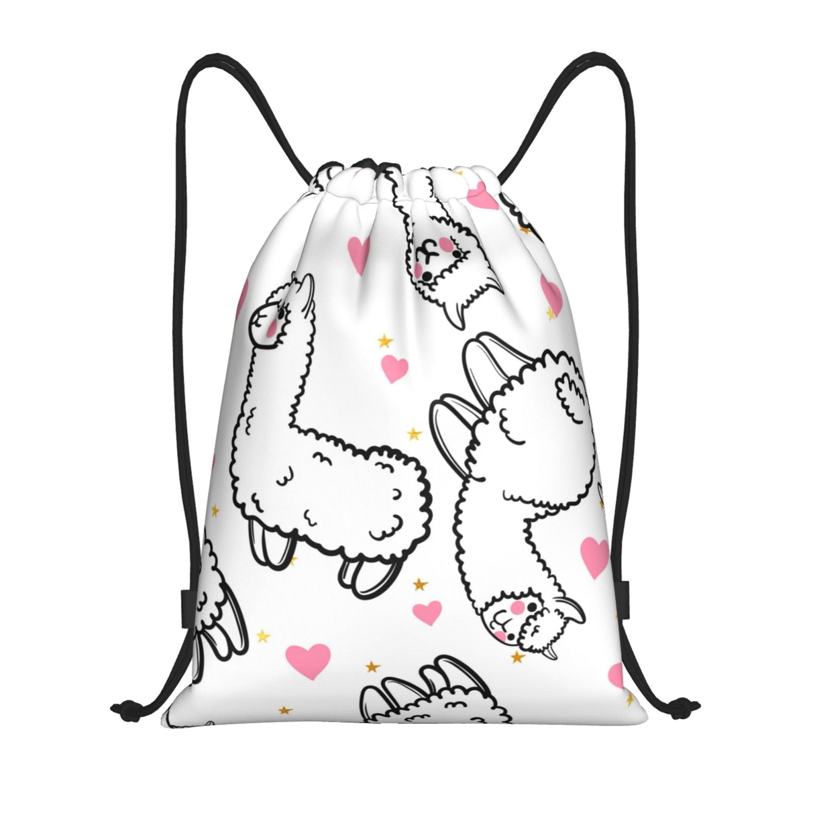 Bingfone Alpacas And Hearts Drawstrings Backpacks Bags For Men Women ...