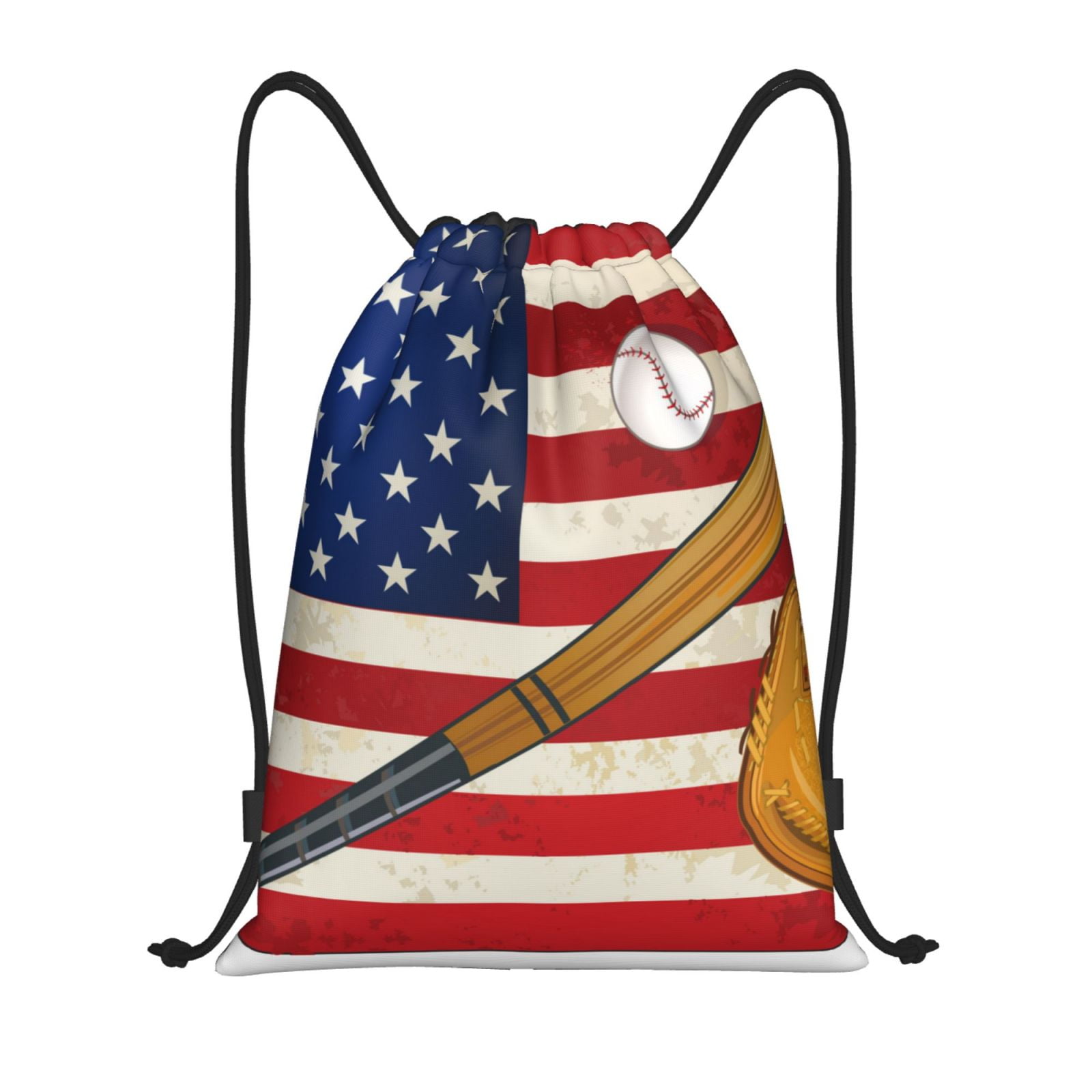 Bingfone American Flag And Baseball Drawstrings Backpacks Bags for Men ...