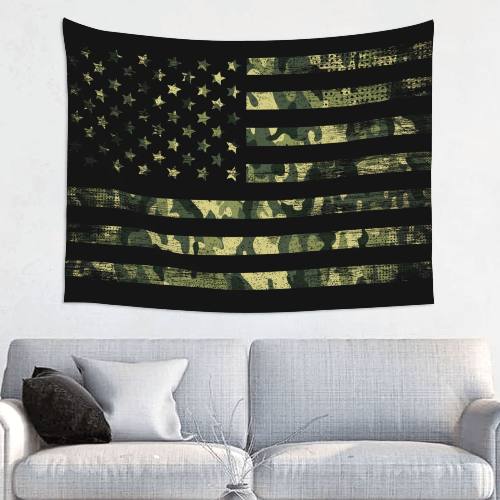 Bingfone American Flag Camo Tapestry Wall Hanging Decor For Living Room ...