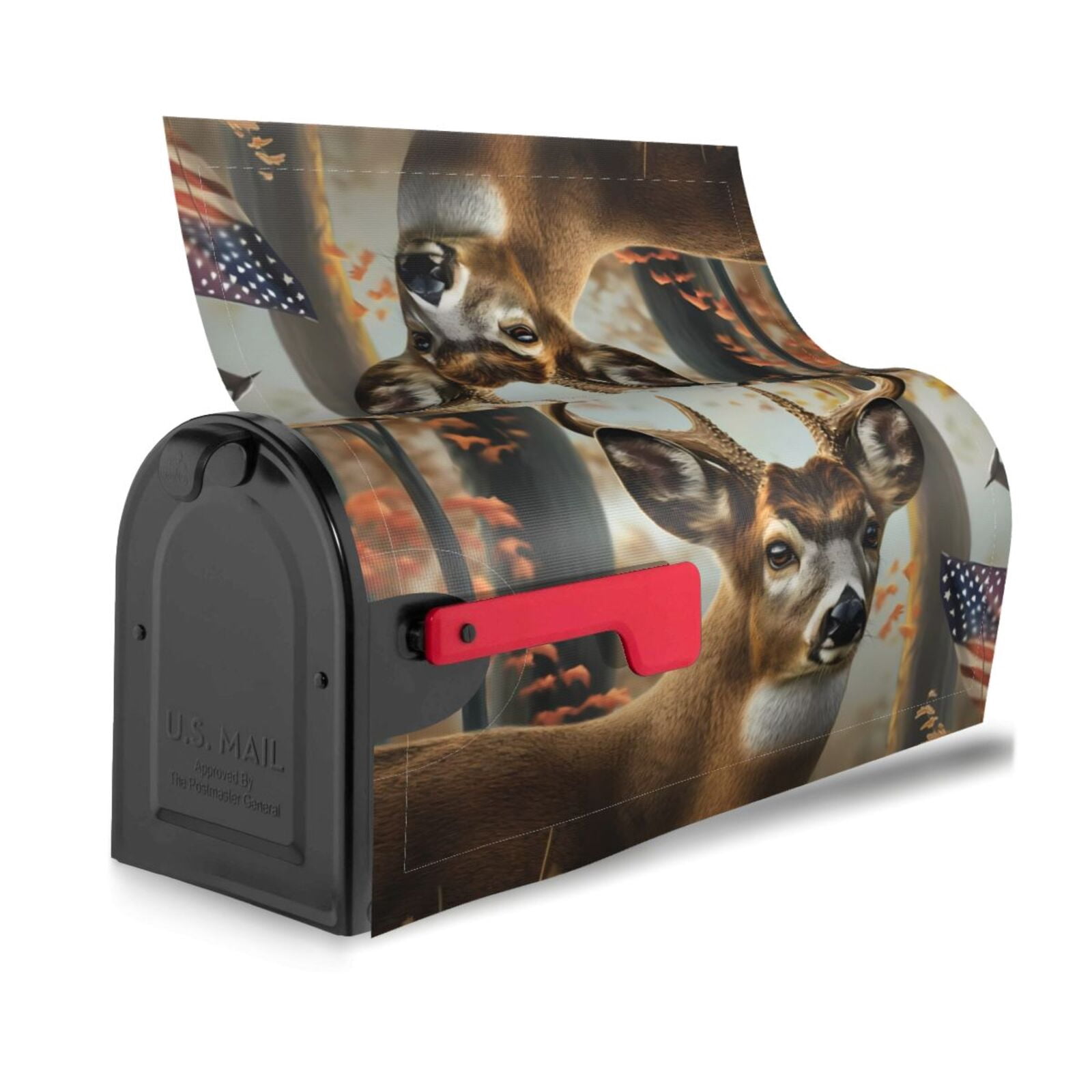 Bingfone American Wildlife Deer Forest Magnetic Mailbox Cover Standard ...