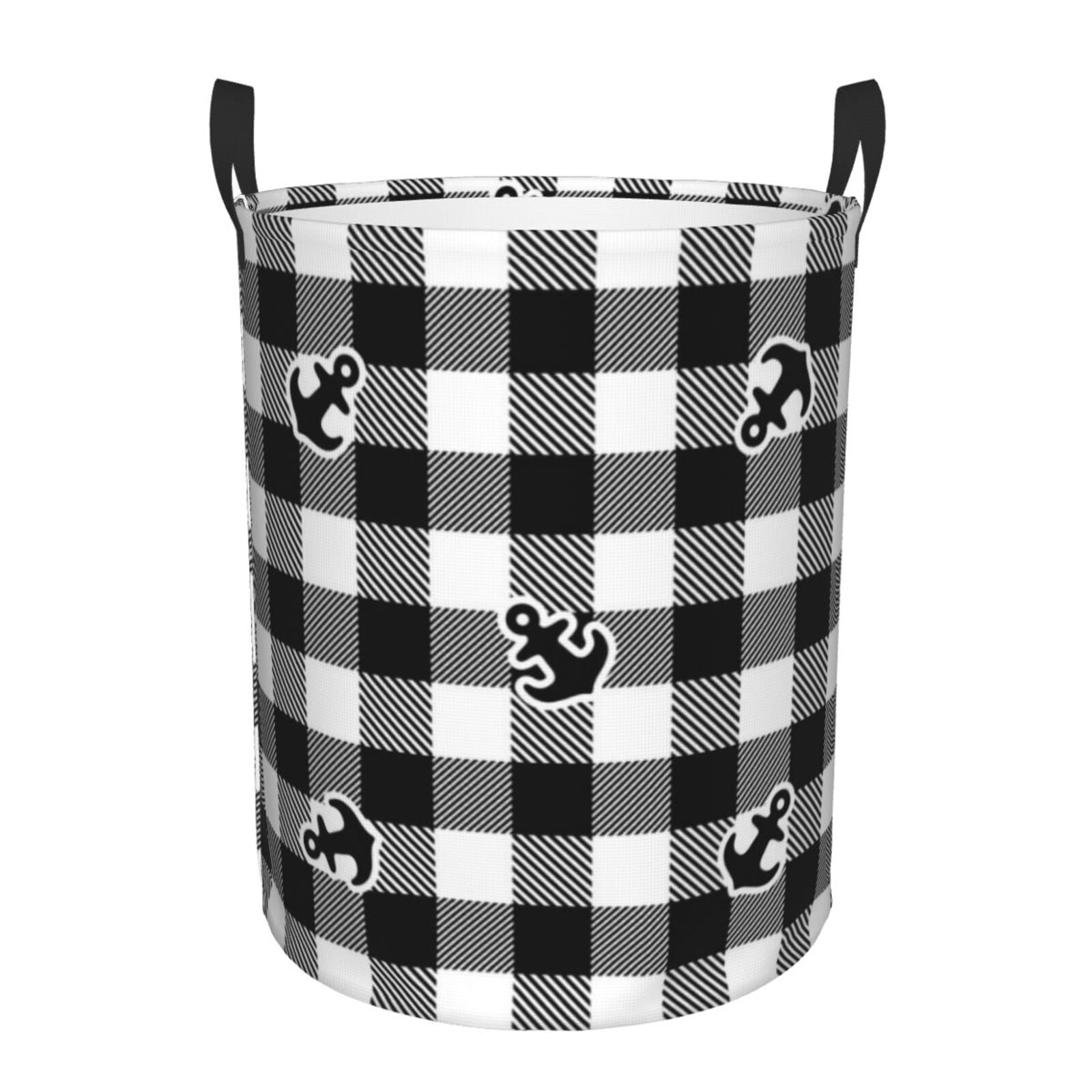 Bingfone Anchor Black Tartan Plaid Waterproof Foldable Laundry Hamper ...