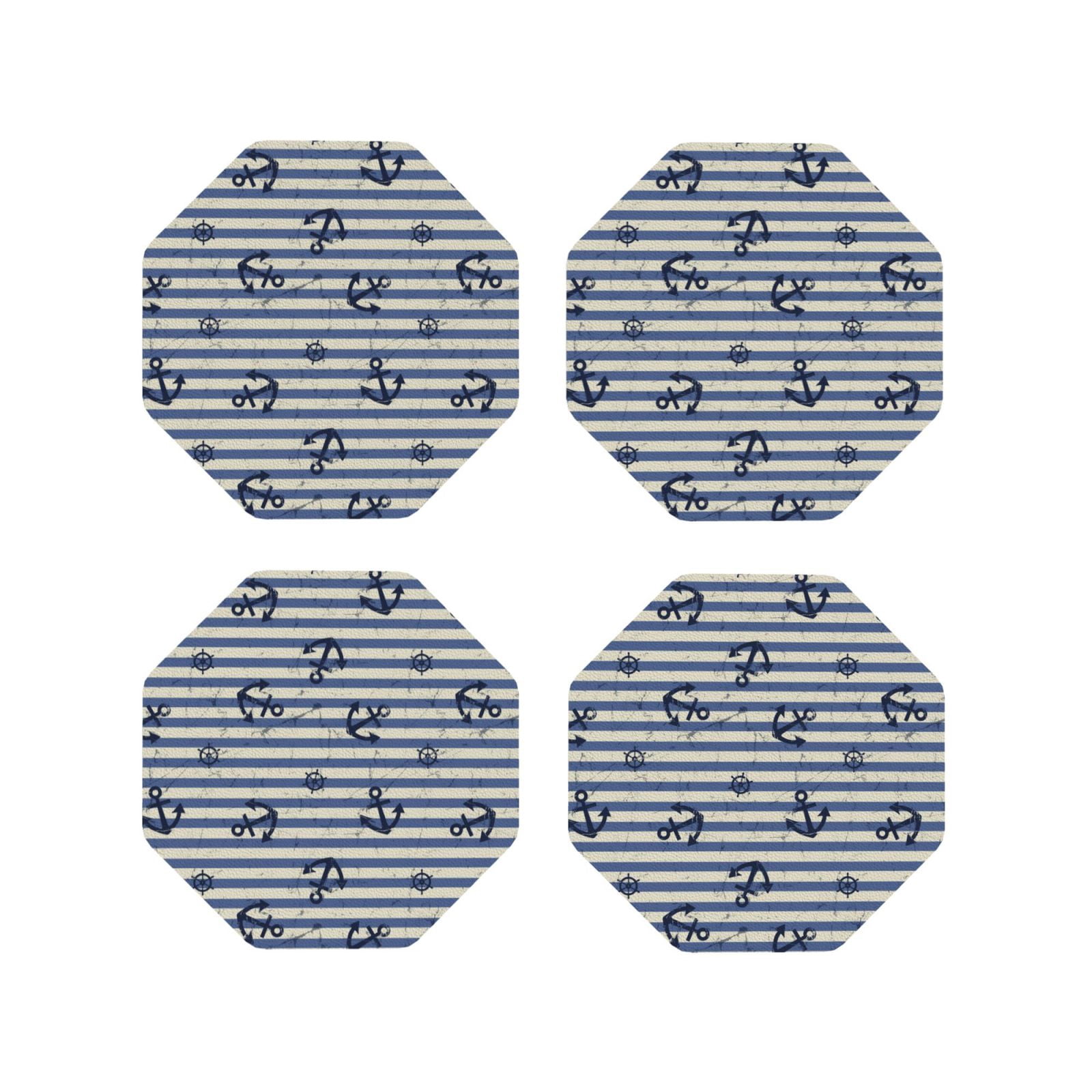 Bingfone Anchors And Steering Wheel Personalized Coaster Set 4 for ...