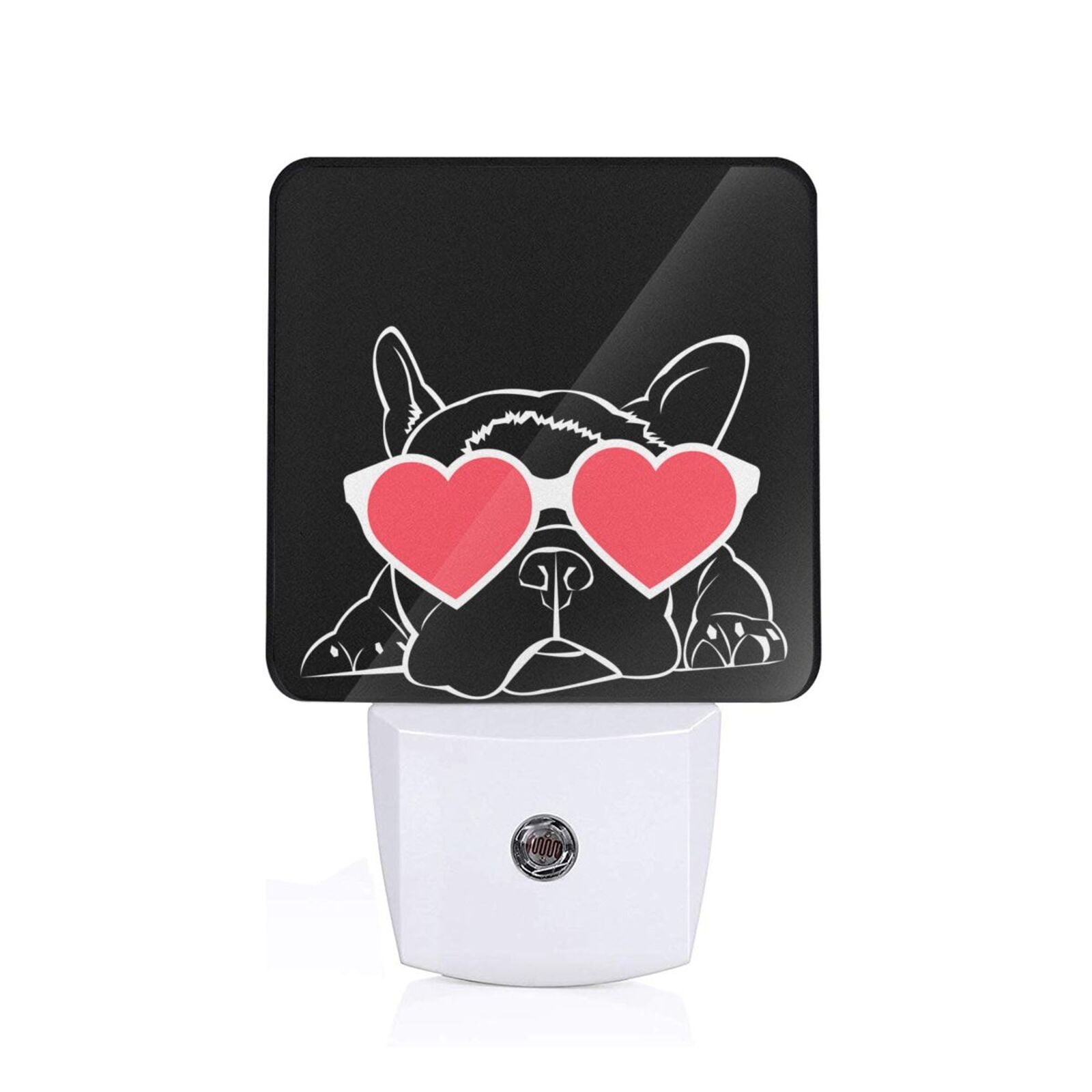 Bingfone Animal Bulldog French Print Night Lights Plug into Wall,Dusk ...