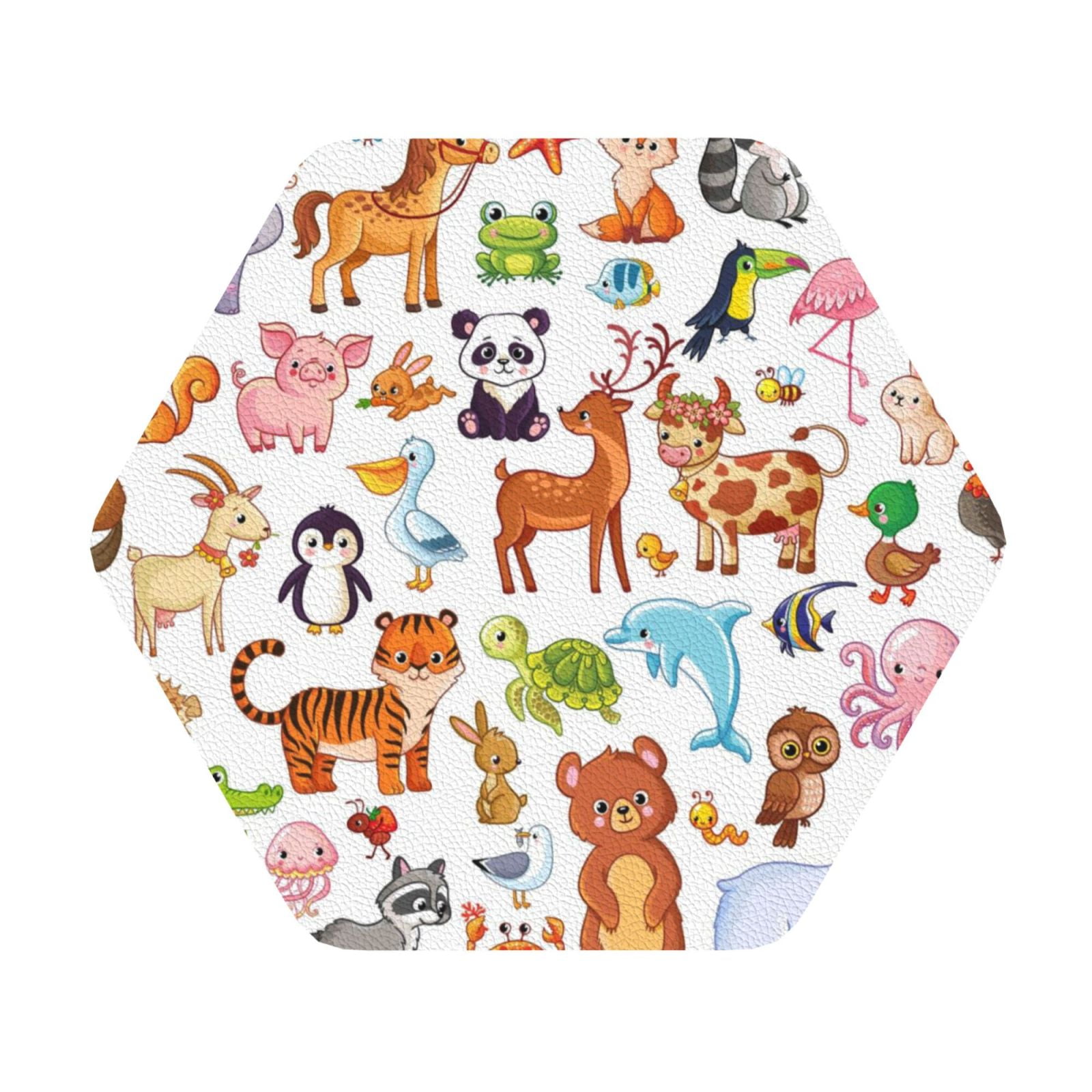 Bingfone Animal Cartoon Style Personalized Coaster Set 4 For Drinks ...