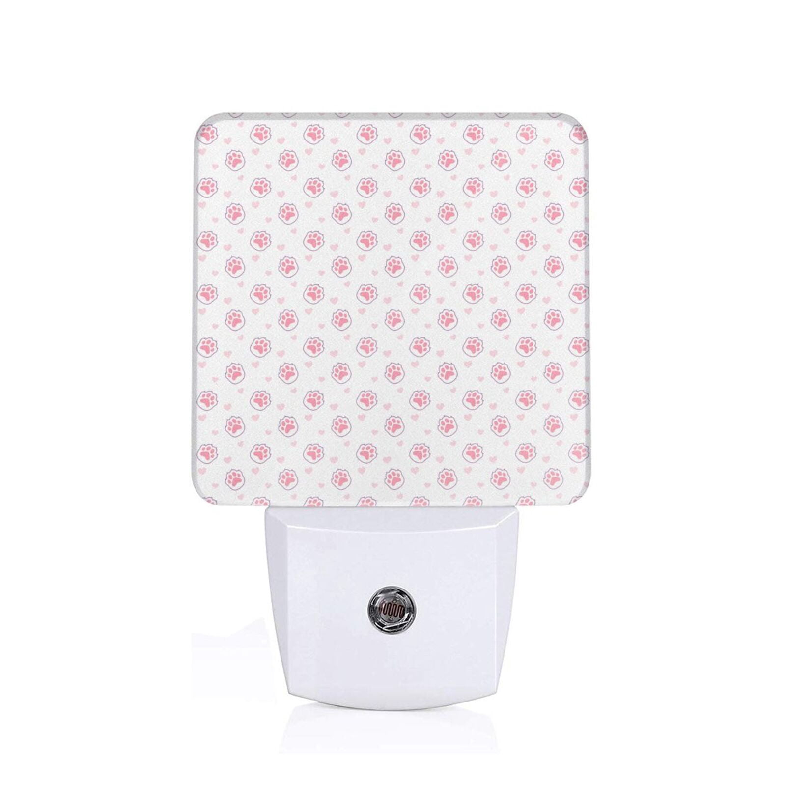 Bingfone Animal Pink Color Paw Print Night Lights Plug into Wall,Dusk ...