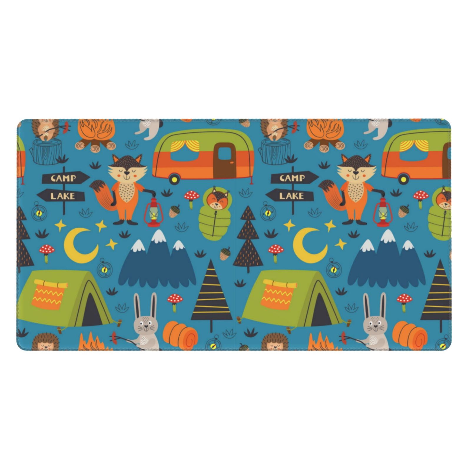 Bingfone Animals In Camping Large Gaming Mouse Pad,Extended Desk ...