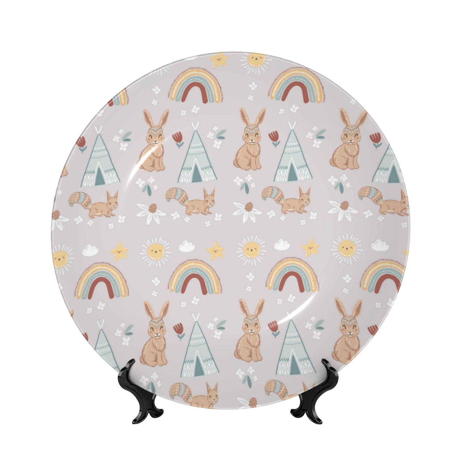 Bingfone Animals In Tribe Print Bone China Dinner Decorative Plates ...