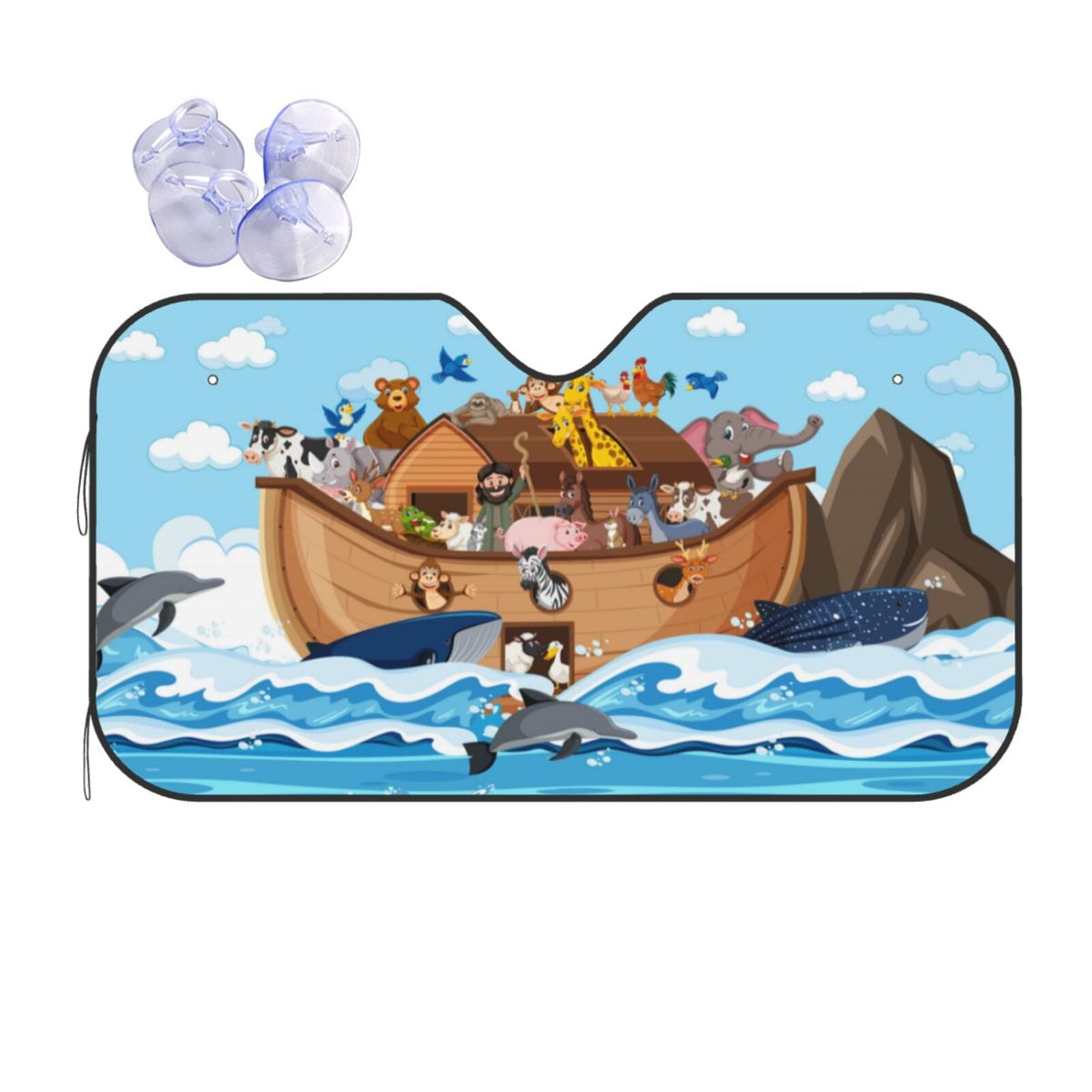 Bingfone Animals on Noah's Ark Floating Car Windshield Sun Shade ...