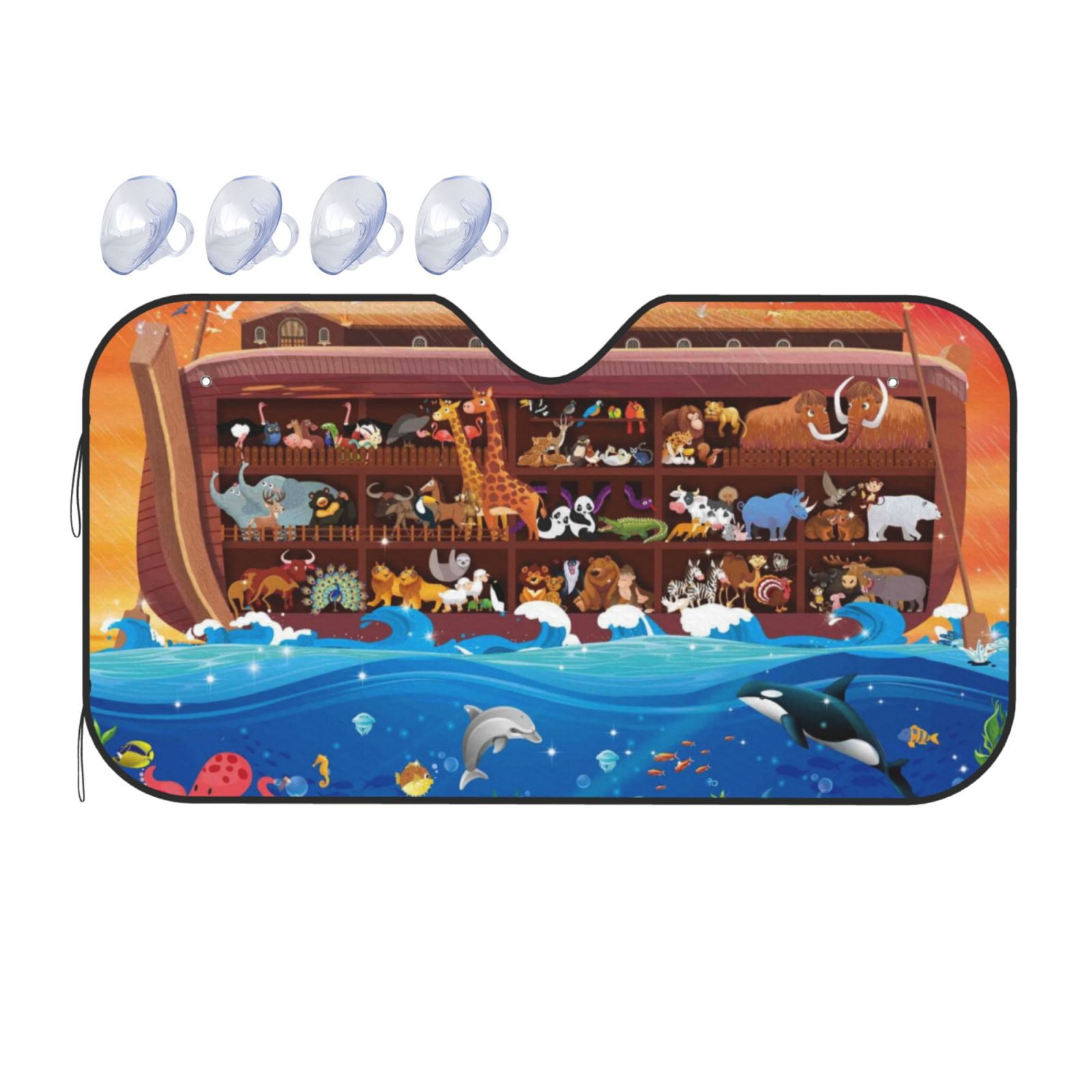 Bingfone Animals On Noah'S Ark Car Windshield Sunshade,Sun Foldable Sun ...