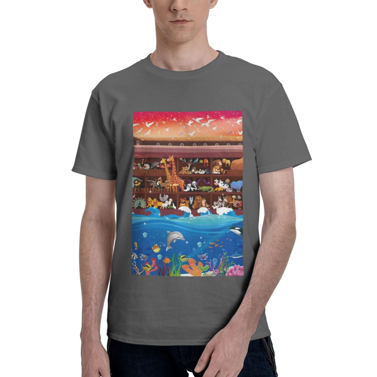 Bingfone Animals On Noah'S Ark2 Men'S Loose Fit Short-Sleeve Pocket T ...