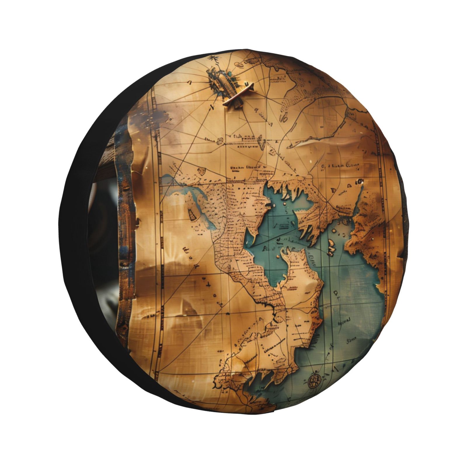 Bingfone Antique Map Adventure Scene Spare Tire Cover Weatherproof ...