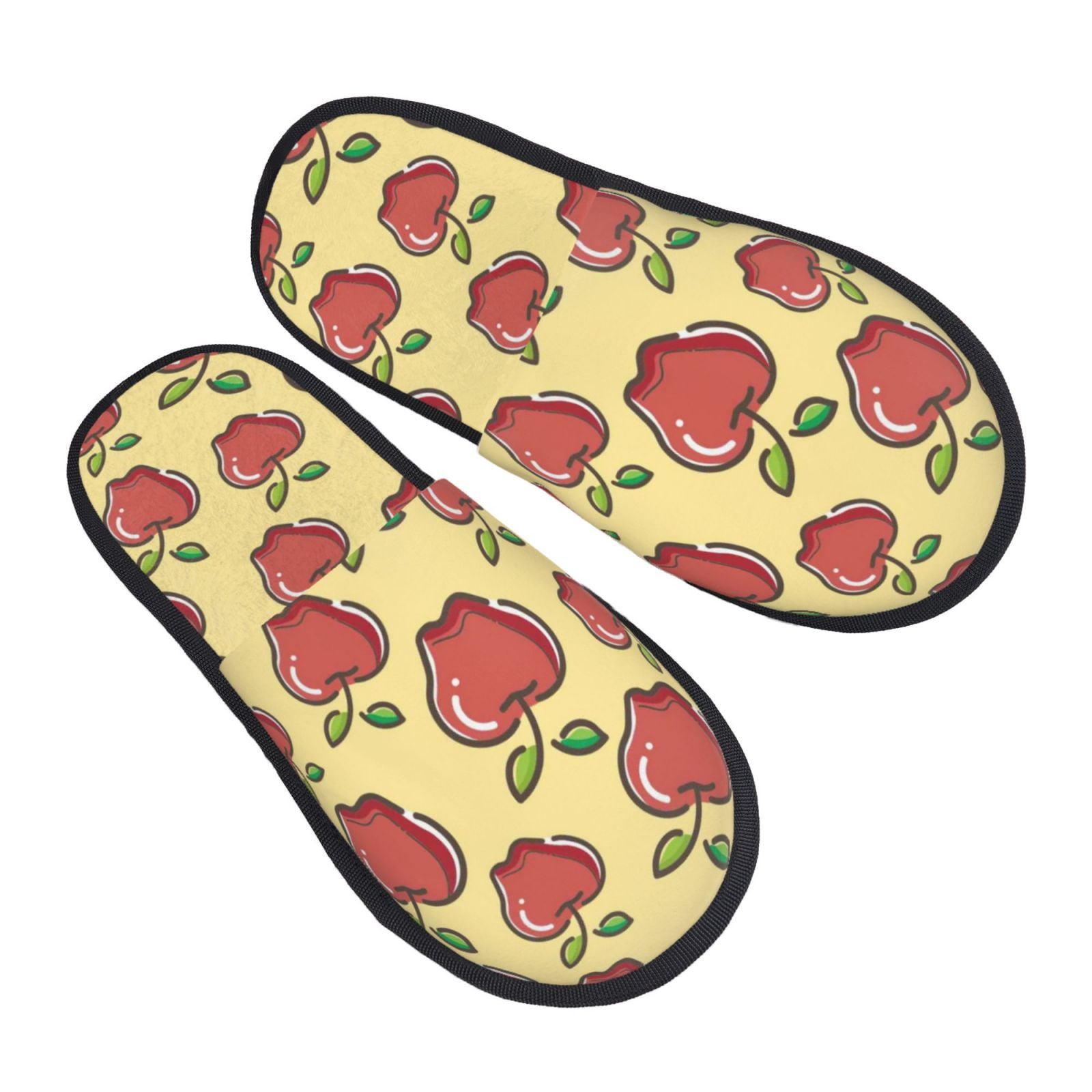 Bingfone Apple House Slippers For Women Men With Soft Rubber Sole Slip ...