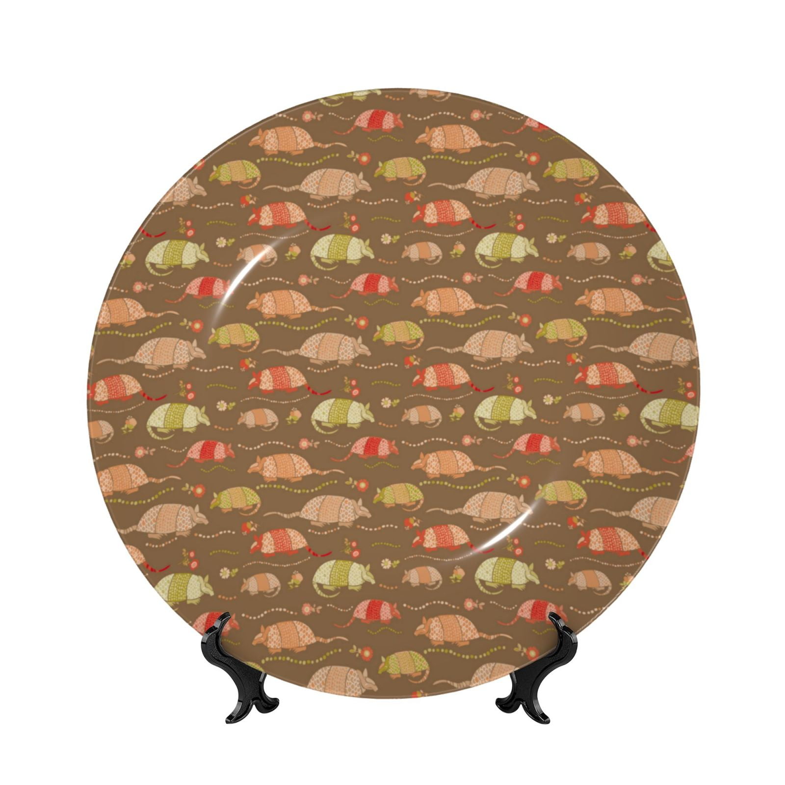 Bingfone Armadillo Floral 1 Print Bone China Dinner Decorative Plates ...