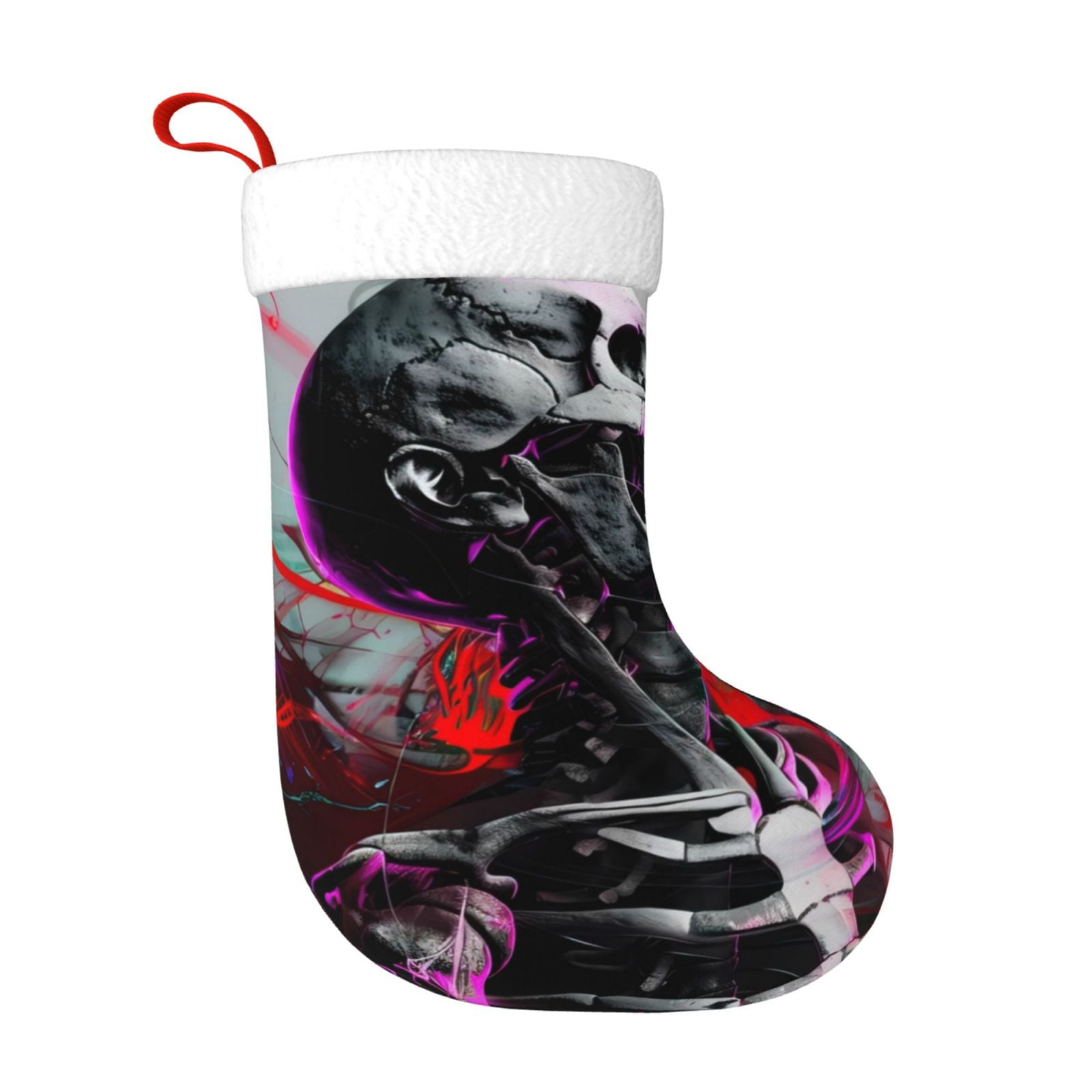 Bingfone Artistic Skull Print Personalized Christmas Stocking - Snowman ...