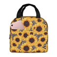 Bingfone Artistic Zebra Print Sunflower Print Lunch Bag Insulated Lunch ...