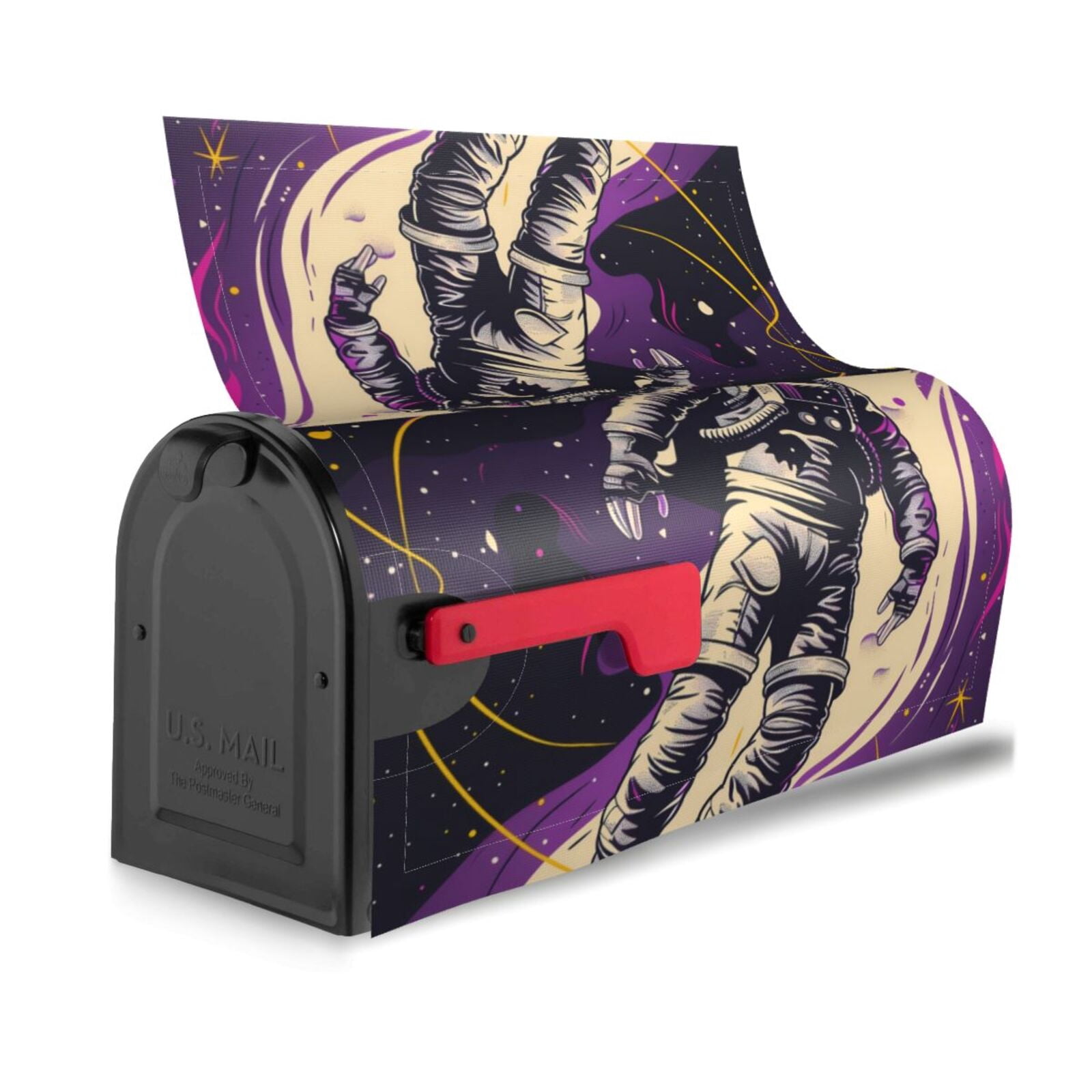 Bingfone Astronaut Floating purple Space Magnetic Mailbox Cover ...