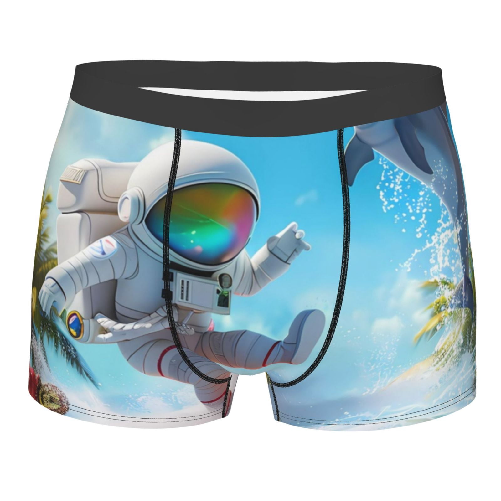 Bingfone Astronaut Tropical Dolphin Men's Underwear - Casual Stretch ...
