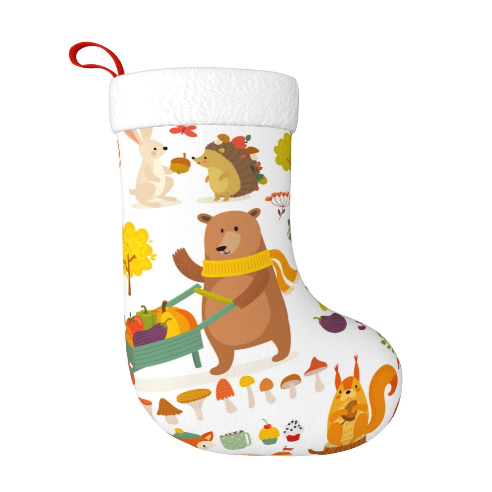 Bingfone Autumn Forest Animals Print Personalized Christmas Stocking ...