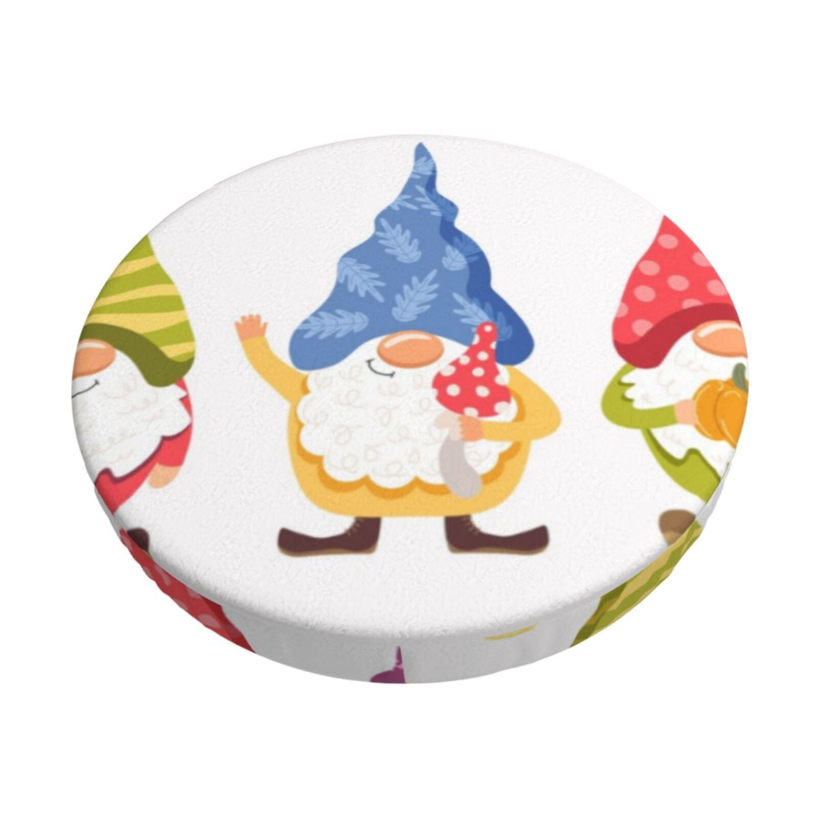 Bingfone Autumn Funny Gnomes Padded Round Bar Stool Cover Cushion with ...
