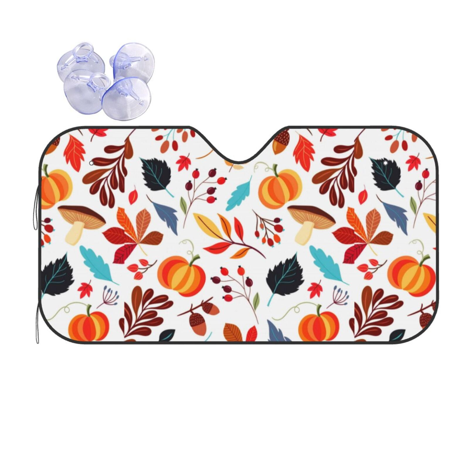 Bingfone Autumn Pumpkins Fall Leaves Car Windshield Sun Shade Protector ...
