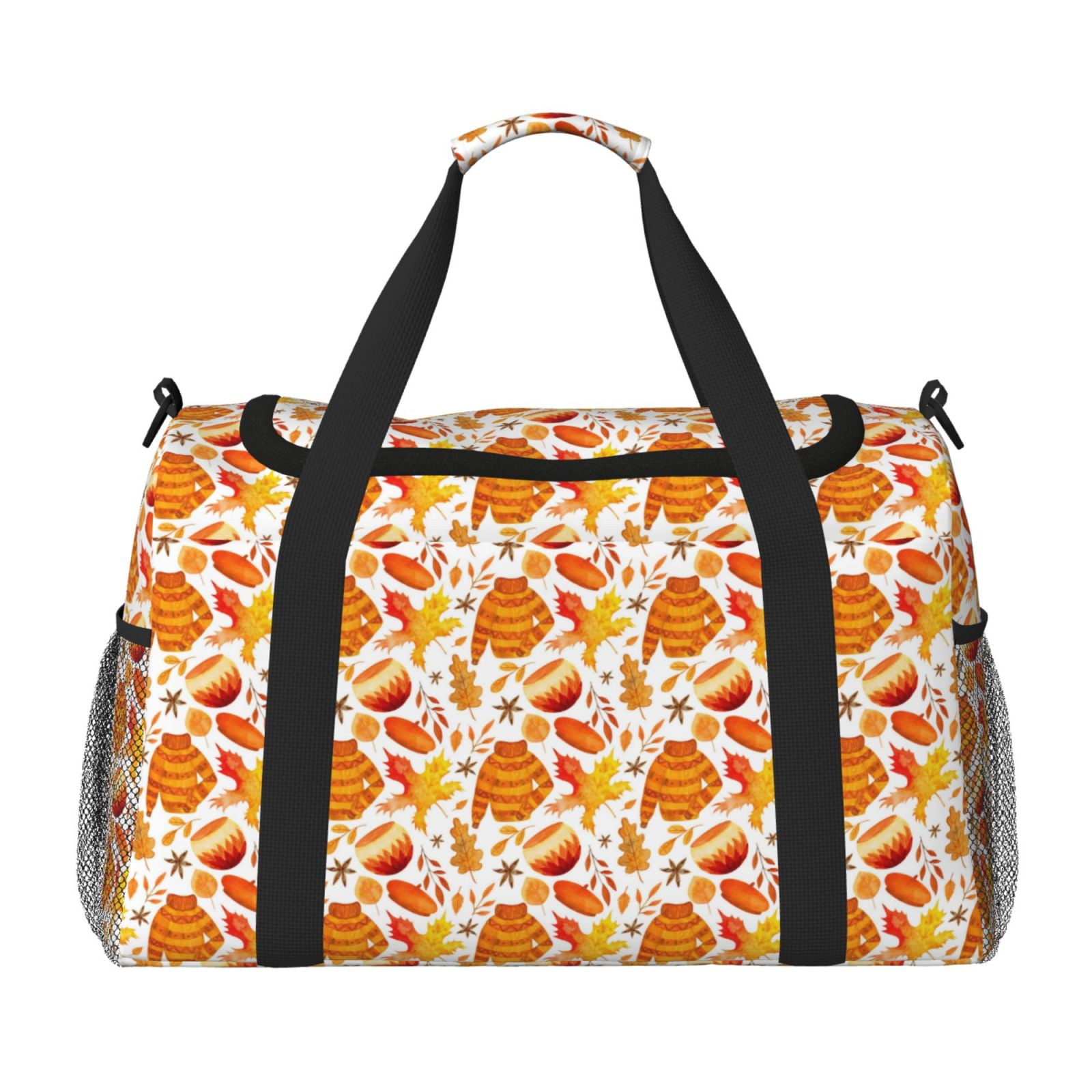 Bingfone Autumn Sweater Warmth Print Travel Duffel Tote Bag,Waterproof ...