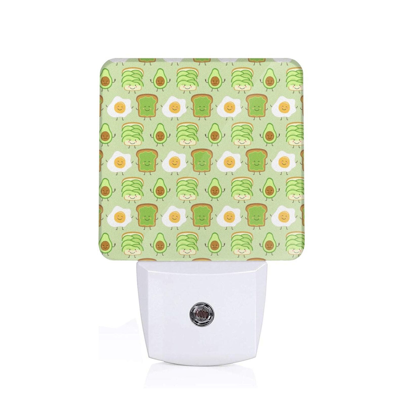Bingfone Avocado And Toast Print Night Lights Plug into Wall,Dusk to ...