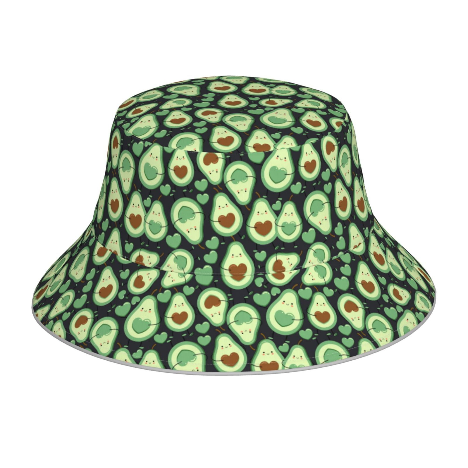 Bingfone Avocado Heart Bucket Hat for Men Women,Packable Reversible Printed Sun Hats,Fisherman ...