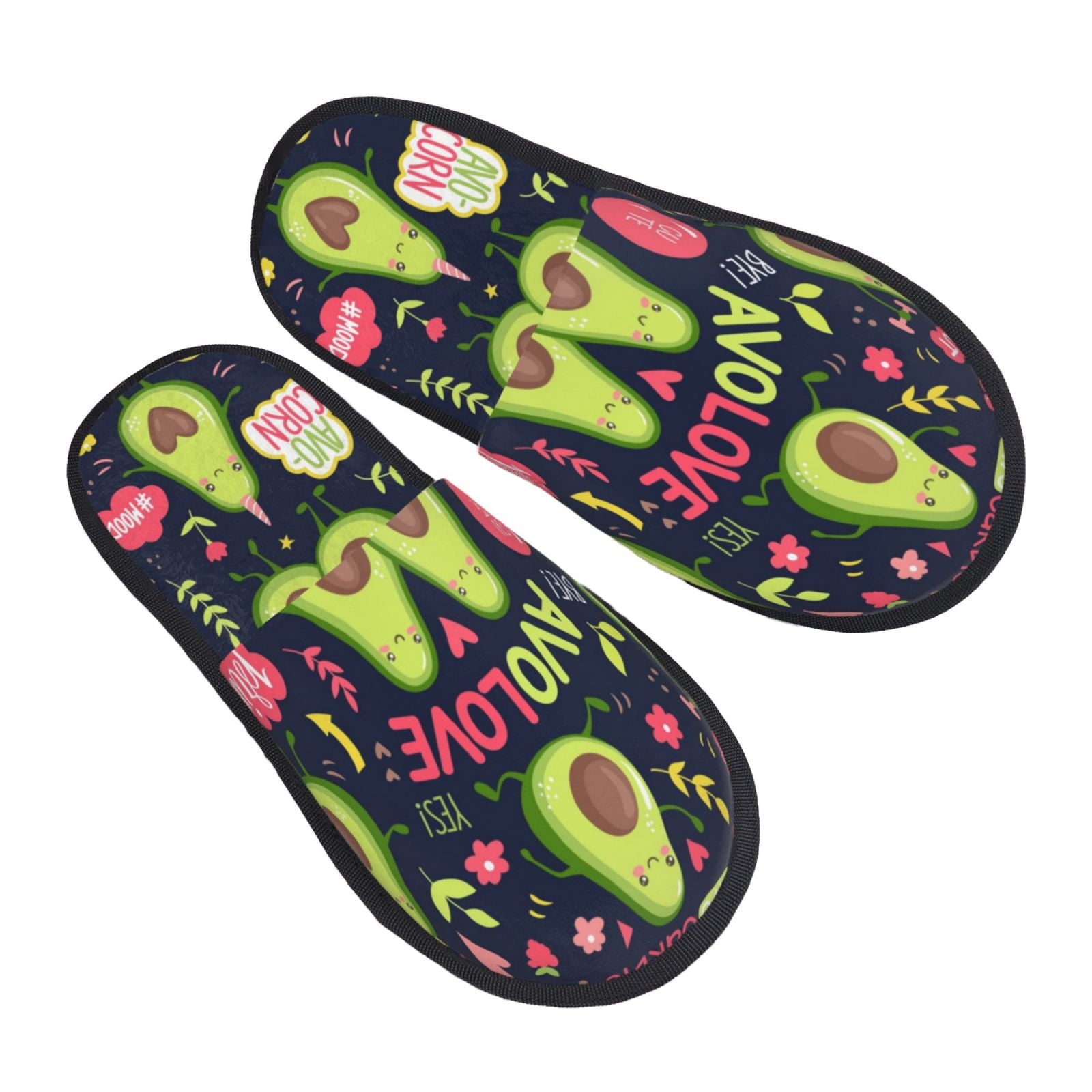 Bingfone Avocado Love House Slippers For Women Men With Soft Rubber ...