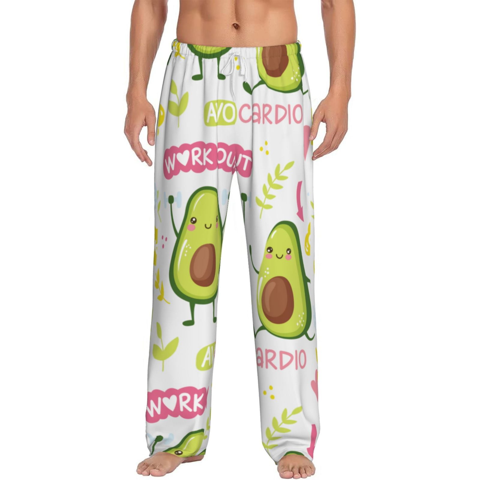 Bingfone Avocado Work Out Mens All Over Print Sleep Pajama Pants-Large ...