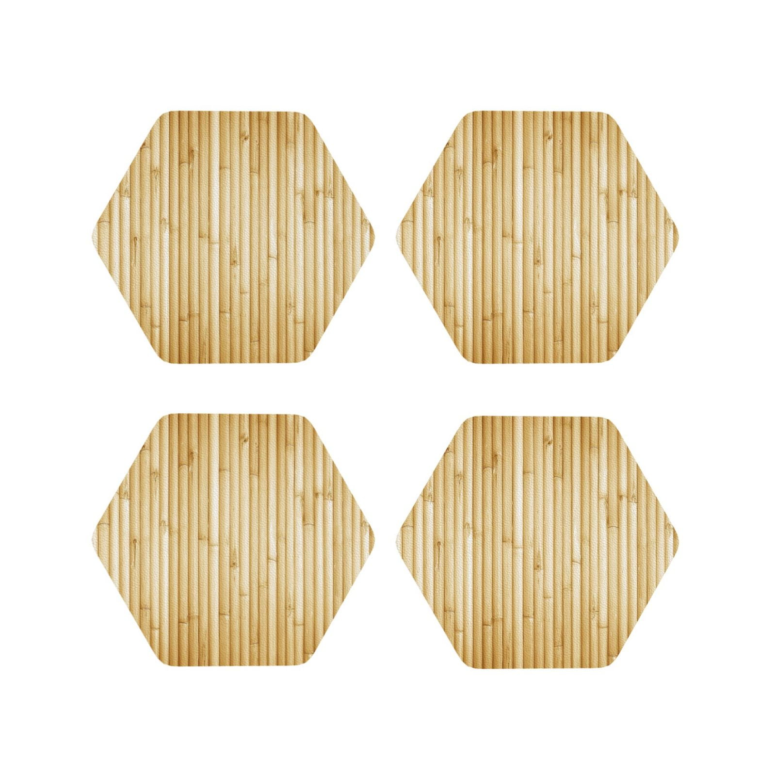 Bingfone Bamboo Wall Personalized Coaster Set 4 for Drinks Coffee Table ...