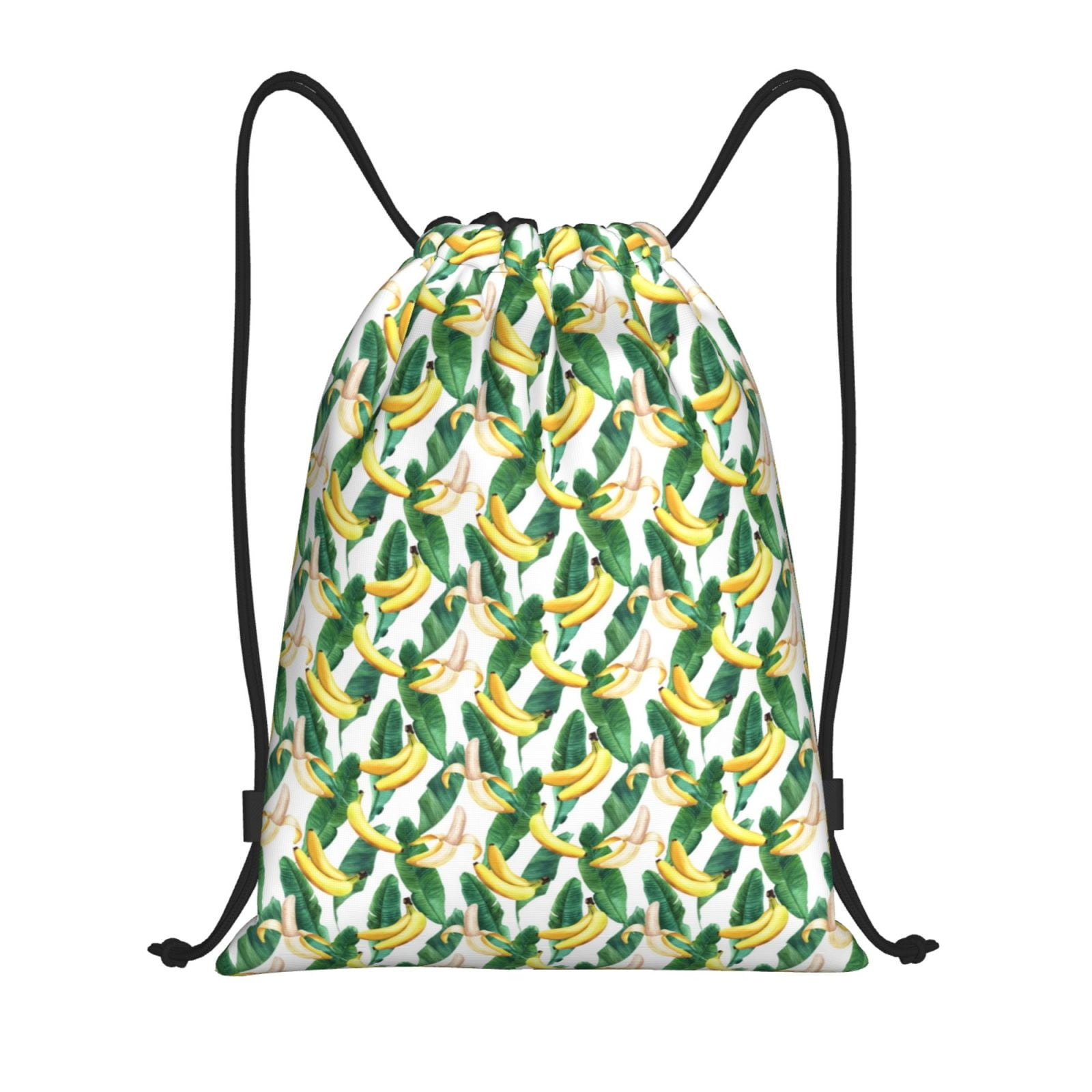 Bingfone Banana Tree Leaves Drawstrings Backpacks Bags for Men Women ...