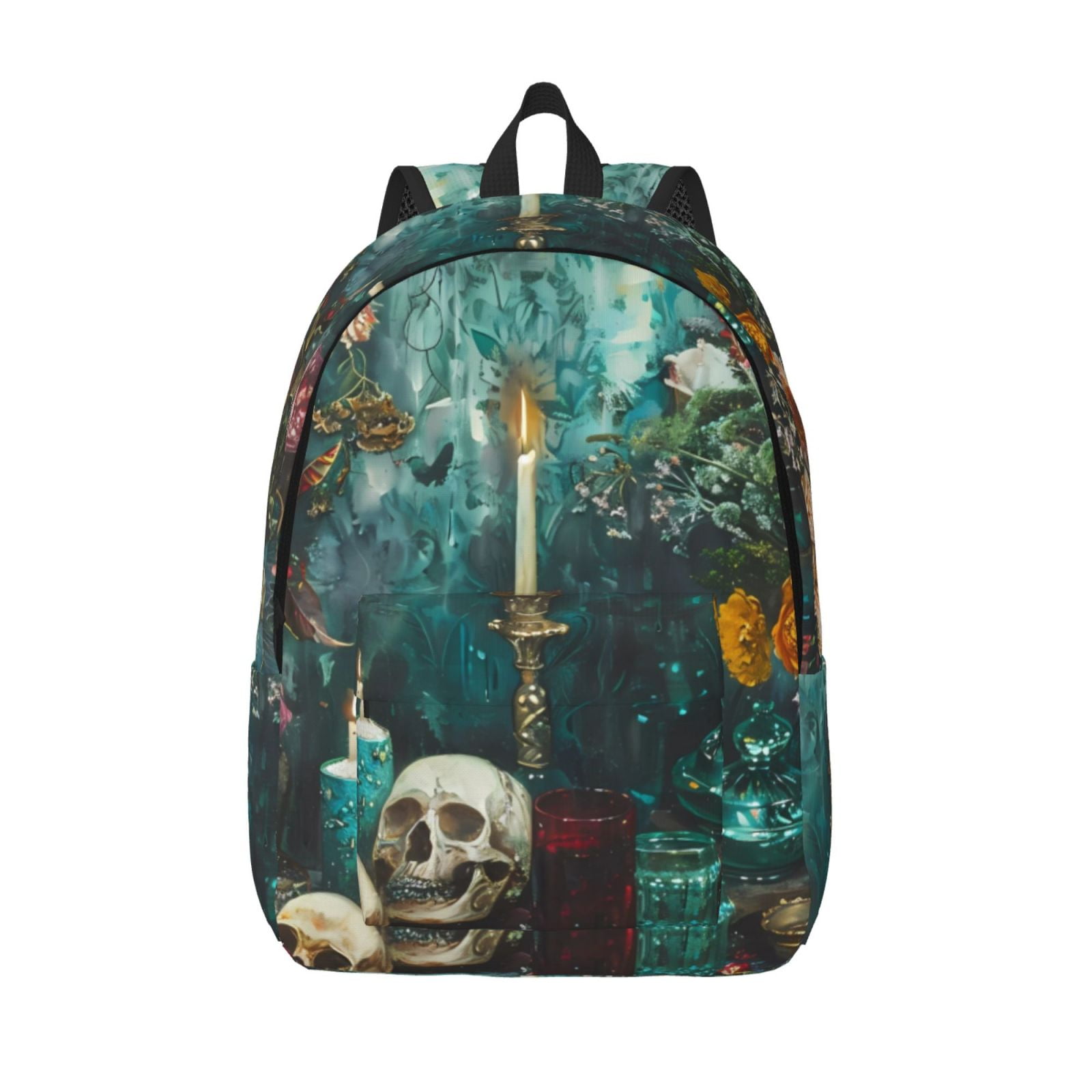 Bingfone Baroque Floral Still Life Print Canvas College Laptop Backpack ...