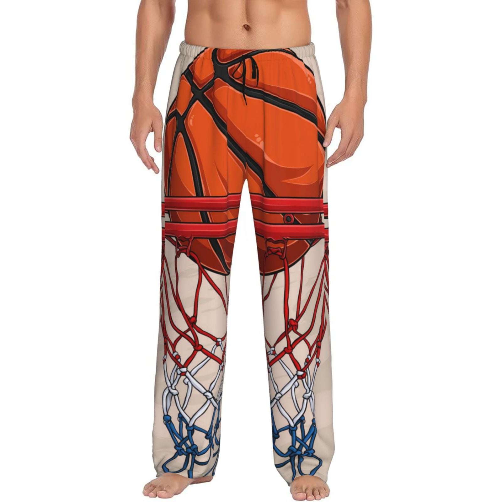 Bingfone Basketball Shot Mens All Over Print Sleep Pajama Pants-Small ...