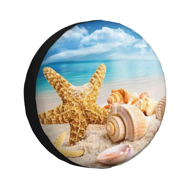 Bingfone Beach Starfish Shell Spare Tire Cover Weatherproof Universal ...