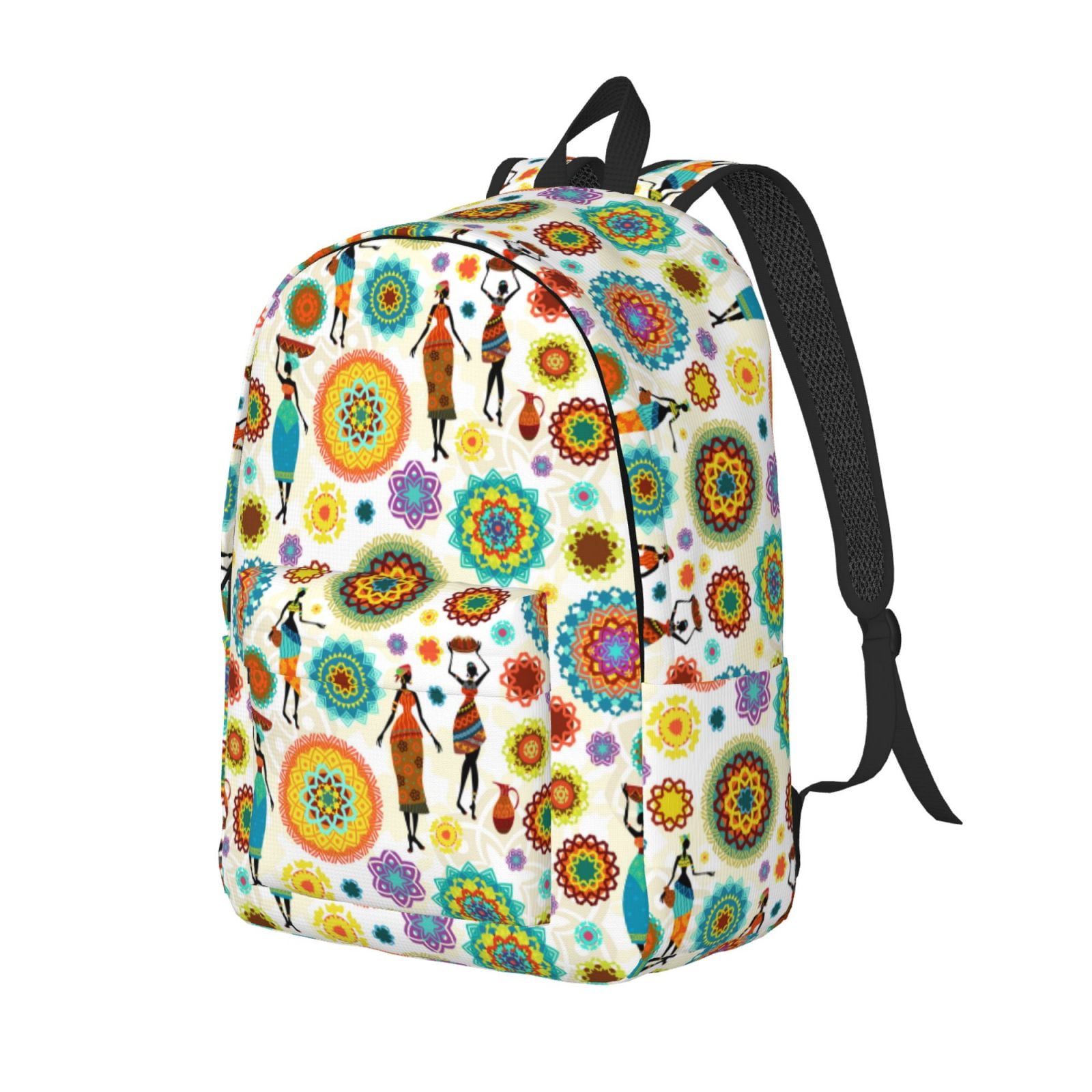 Bingfone Beautiful African Womens Print Canvas College Laptop Backpack ...