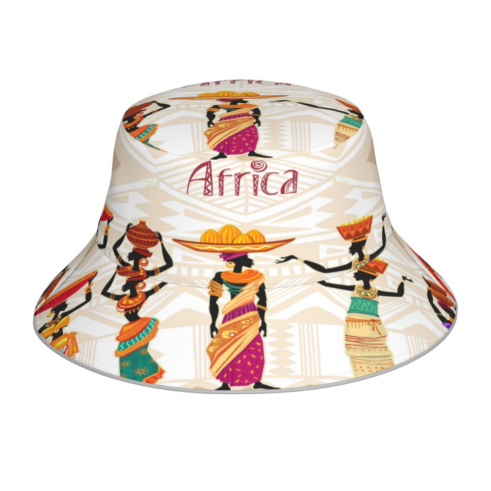 Bingfone Beautiful Black African Woman In Ethnic Dress Bucket Hat For ...