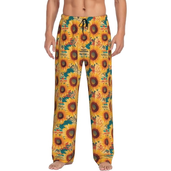 Bingfone Beautiful Bohemian Sunflower Mens All Over Print Sleep Pajama ...